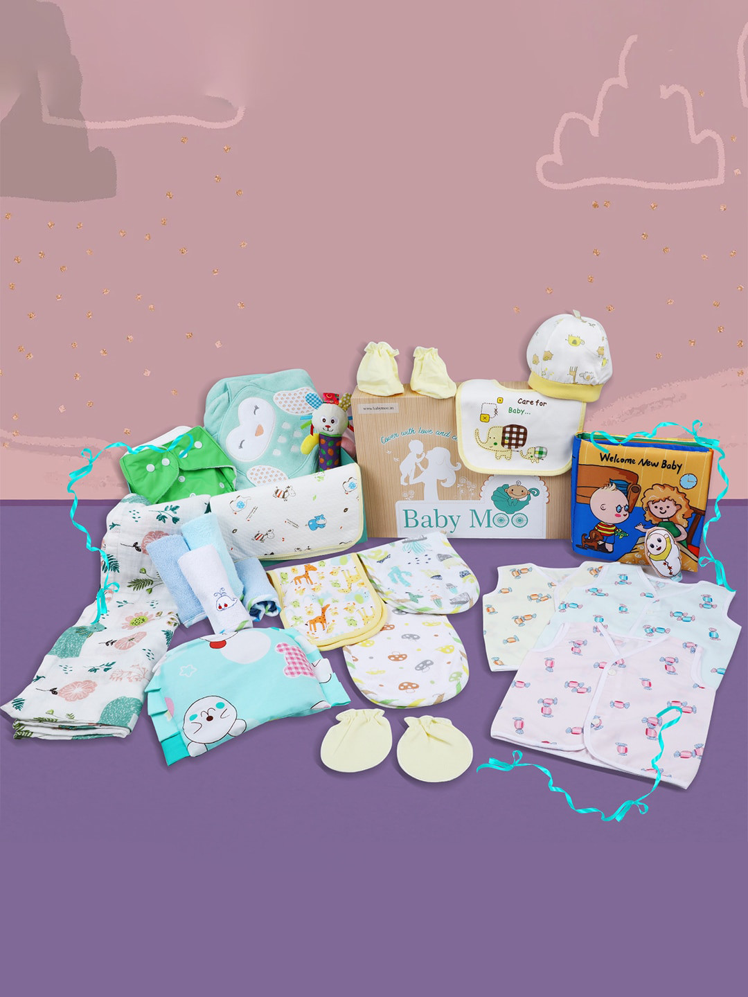 Buy Baby Moo Kids Set Of 21 Newborn Essentials Set - Baby Apparel Gift ...