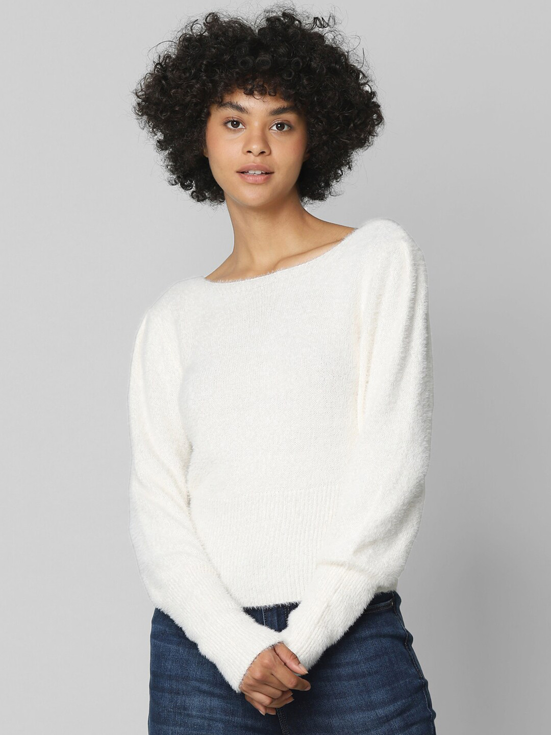 Buy ONLY Women White Pullover - Sweaters for Women 19087876 | Myntra