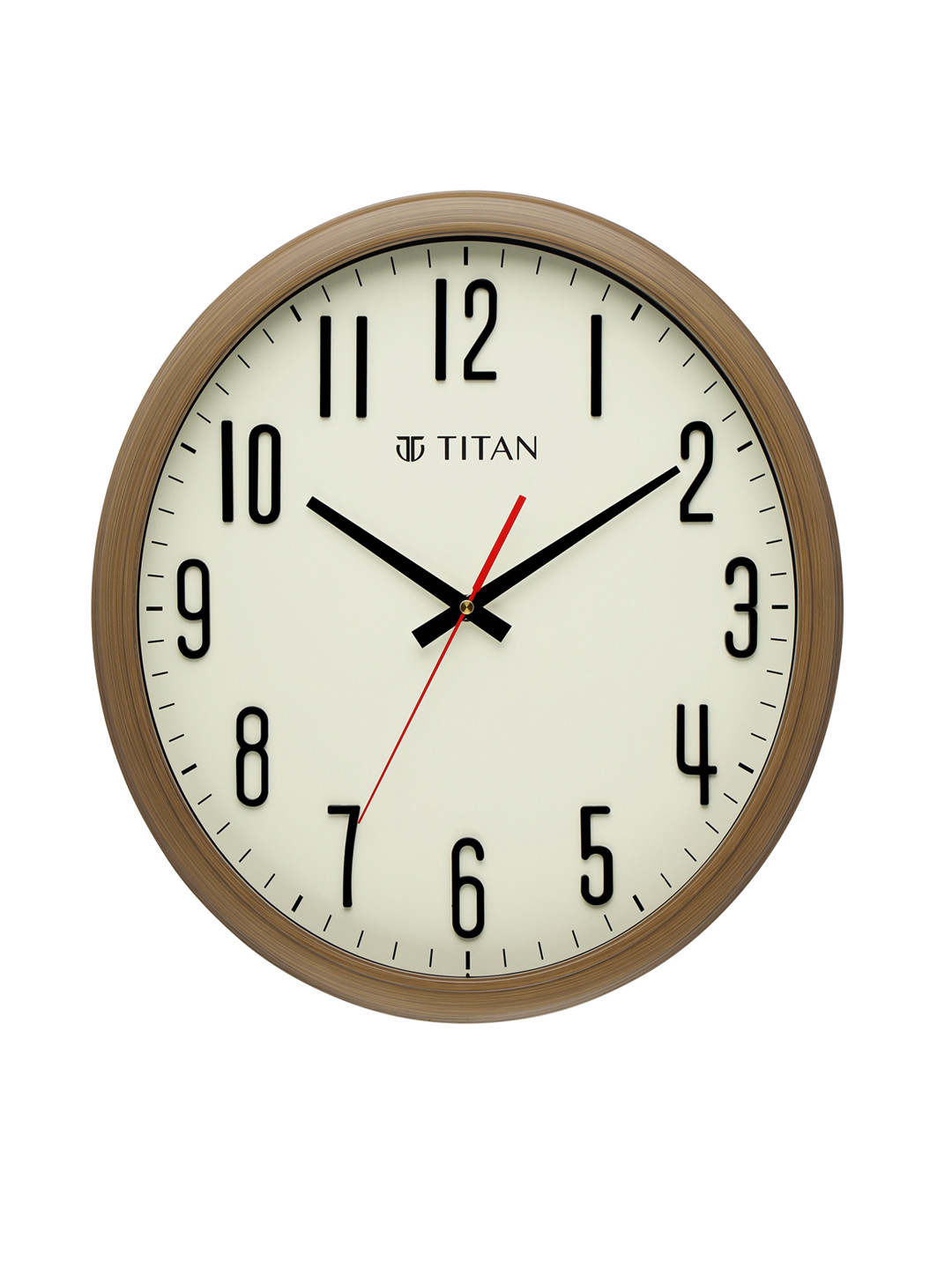 Buy Titan Brown & Beige Printed Contemporary Wall Clock - Clocks for ...