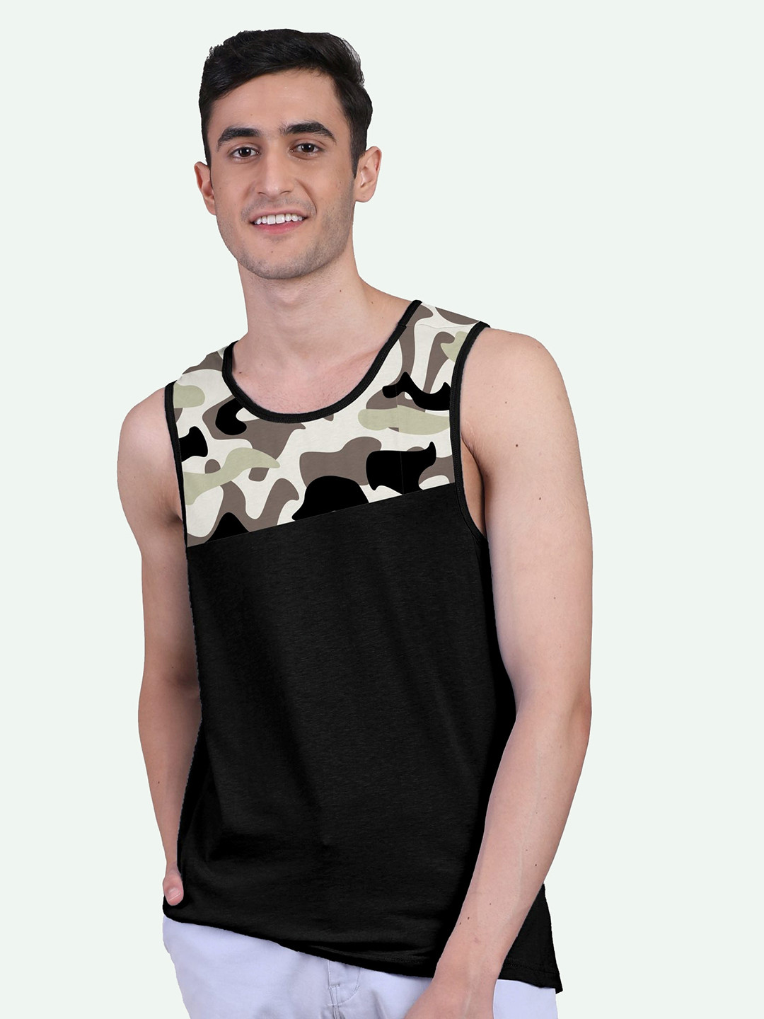 Buy FREECULTR Men Black Self Design Innerwear Vests - Innerwear Vests ...