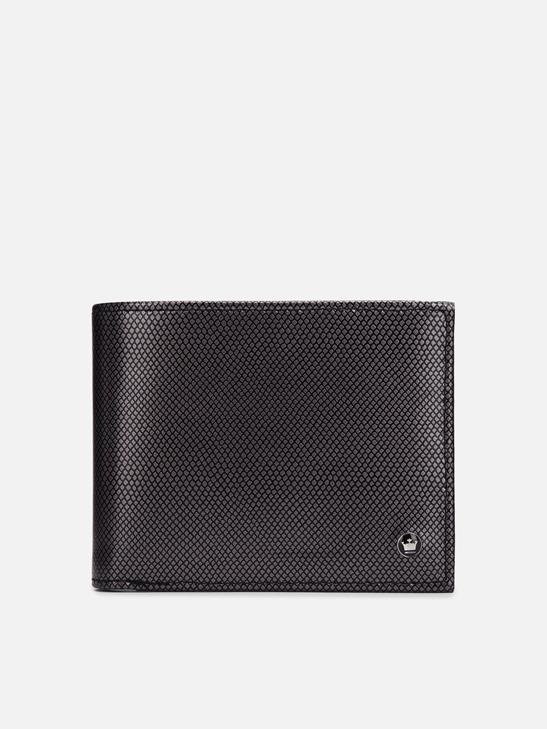 Buy Louis Philippe Men Black Textured Leather Two Fold Wallet - Wallets ...