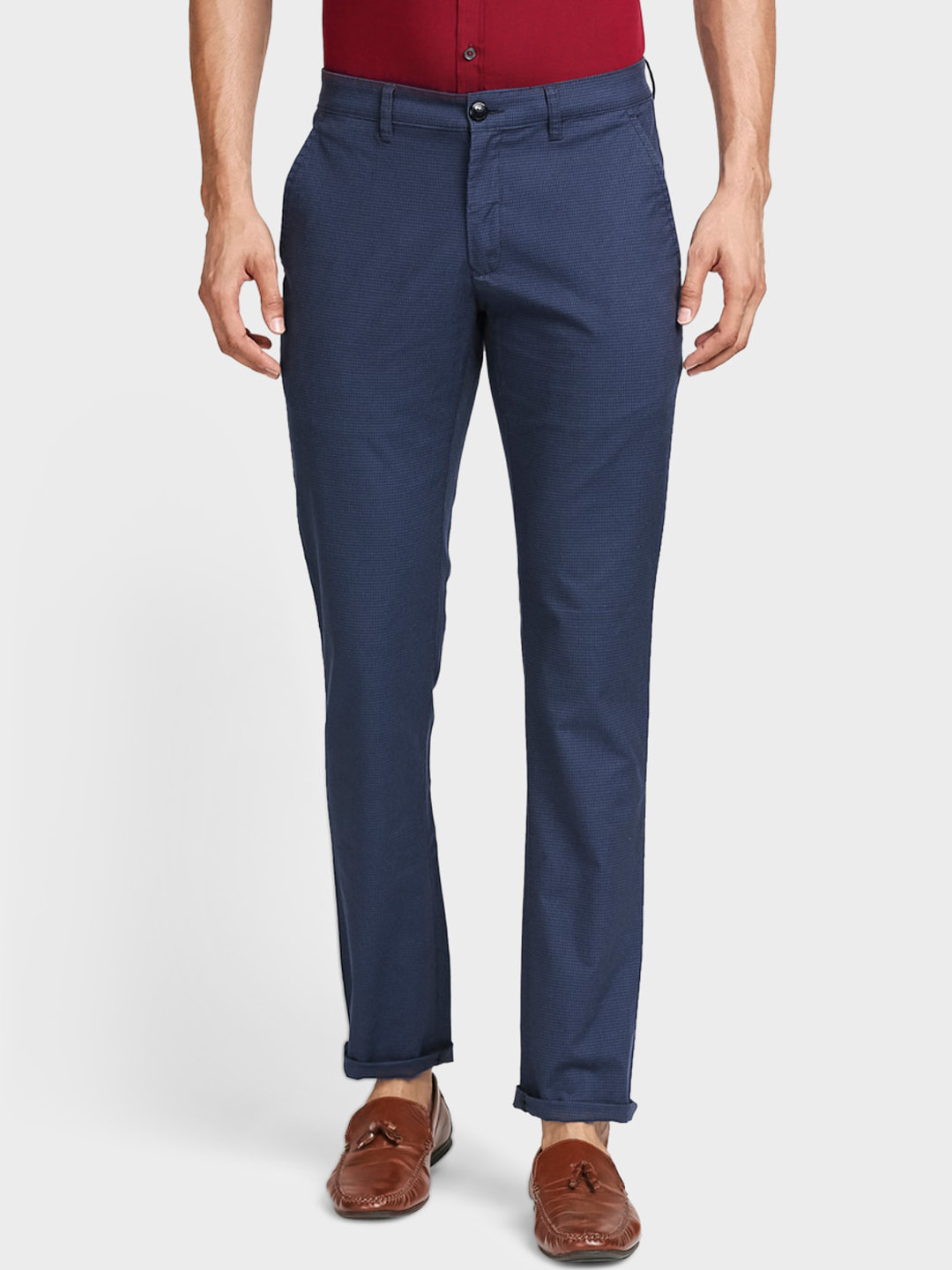 Buy ColorPlus Men Blue Chinos Trousers - Trousers for Men 19097572 | Myntra