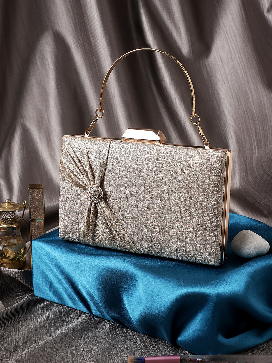 Buy Exotic Gold Toned Embellished Box Clutch - Clutches for Women ...