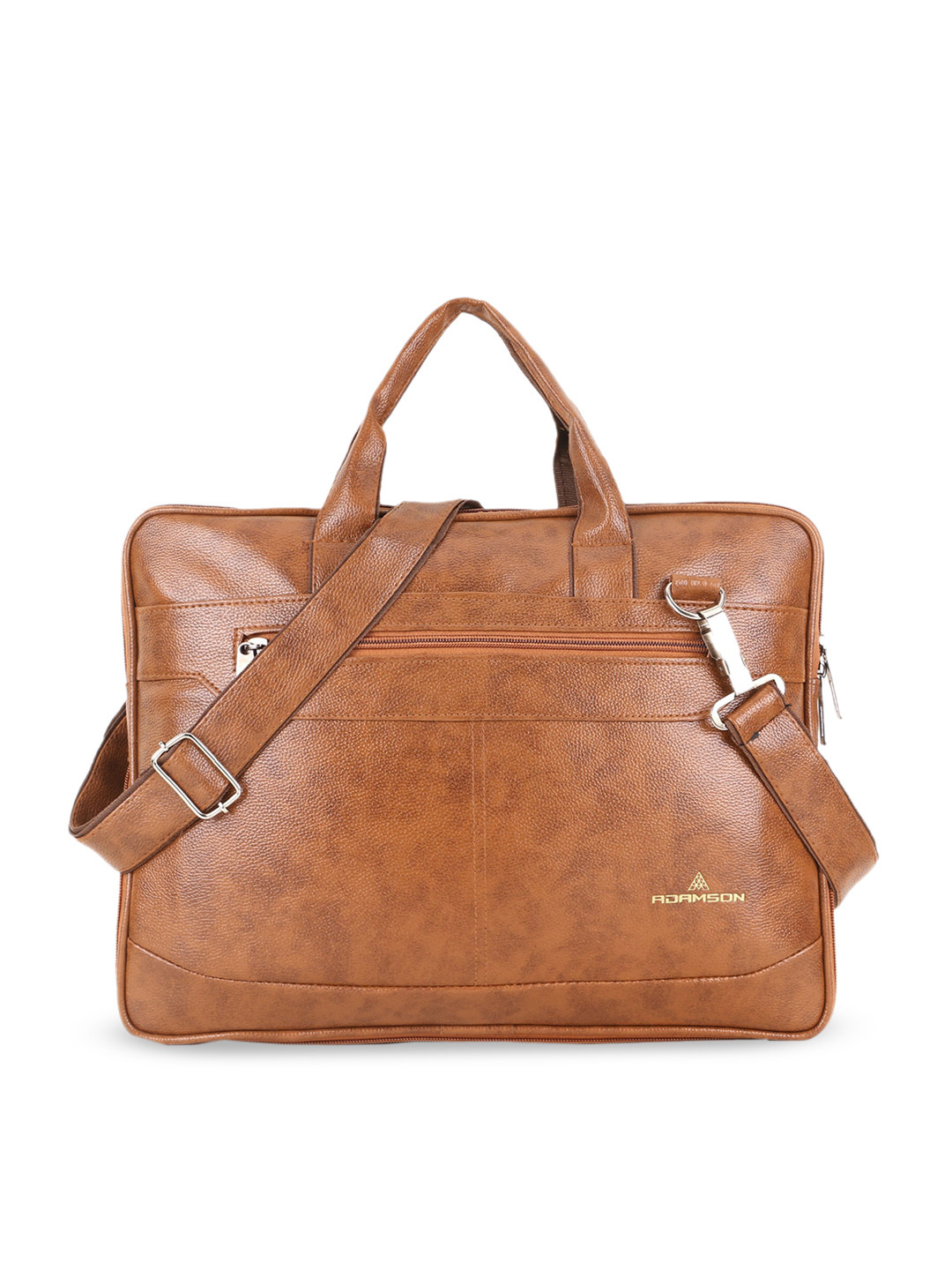 Buy ADAMSON Tan PU Oversized Structured Handheld Bag With Fringed ...