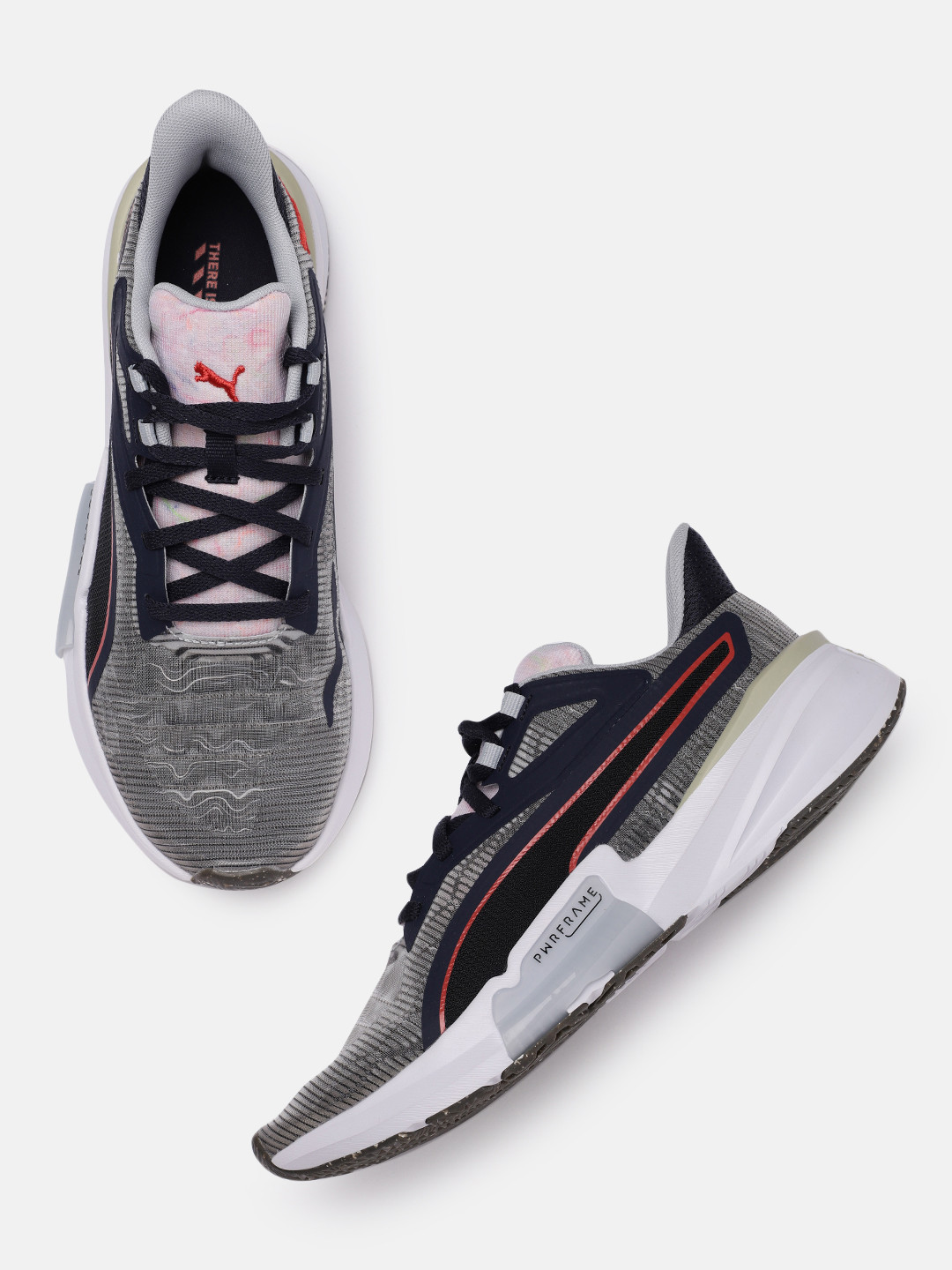 Buy Puma Men Grey Solid PWRFrame TR Re:Collection Training Shoes ...