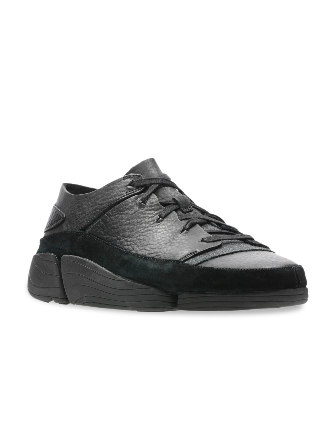 Buy Clarks Men Black Textured Leather Sneakers - Casual Shoes for Men ...