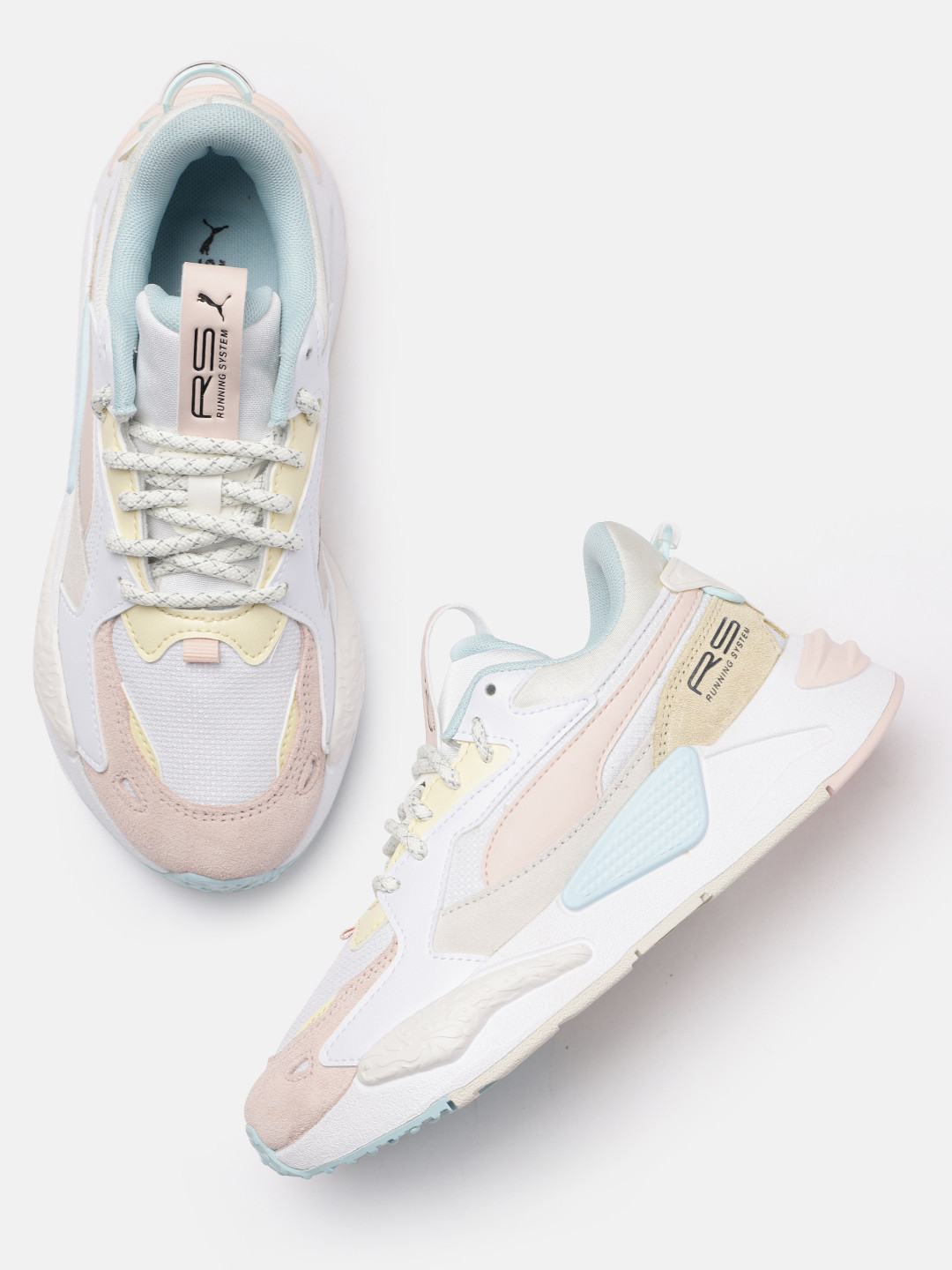 Buy Puma Women White & Pink Colourblocked RS Z Candy Sneakers - Casual ...