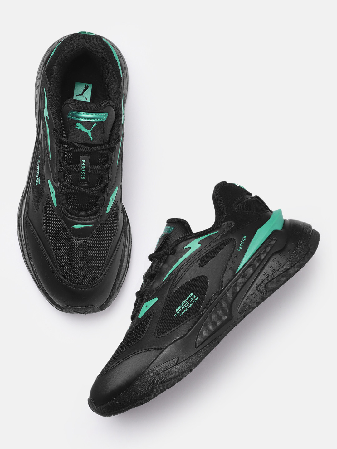 Buy PUMA Motorsport Unisex Black & Sea Green Solid MAPF1 RS Fast ME ...