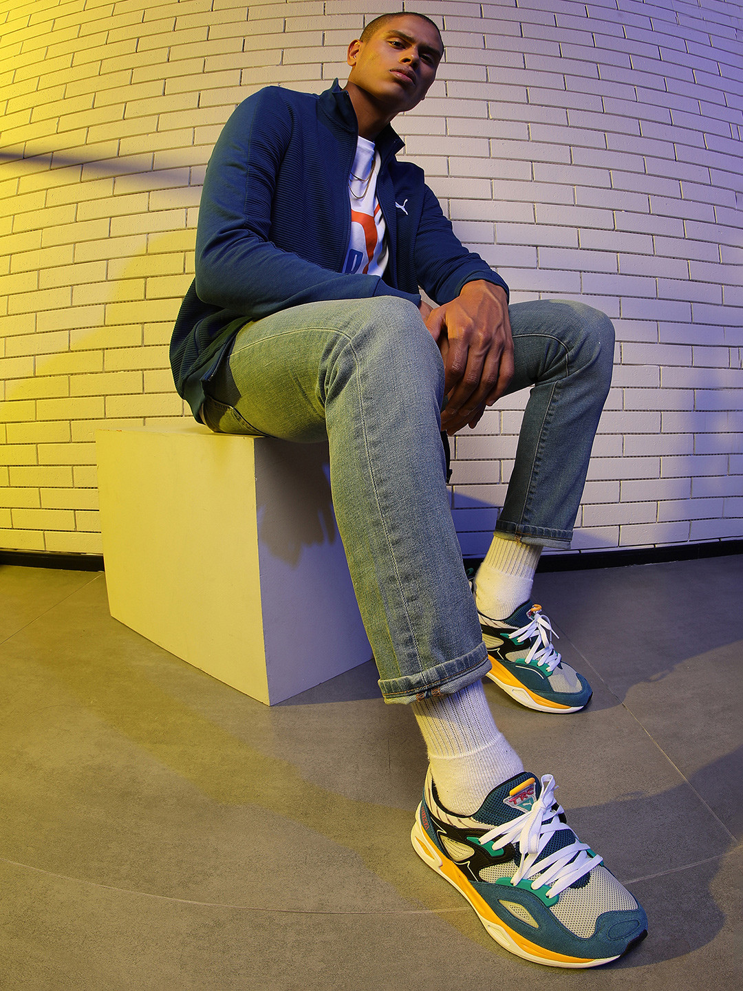 Buy Puma Unisex Blue & Grey Colourblocked TRC Blaze SPXP Sneakers ...