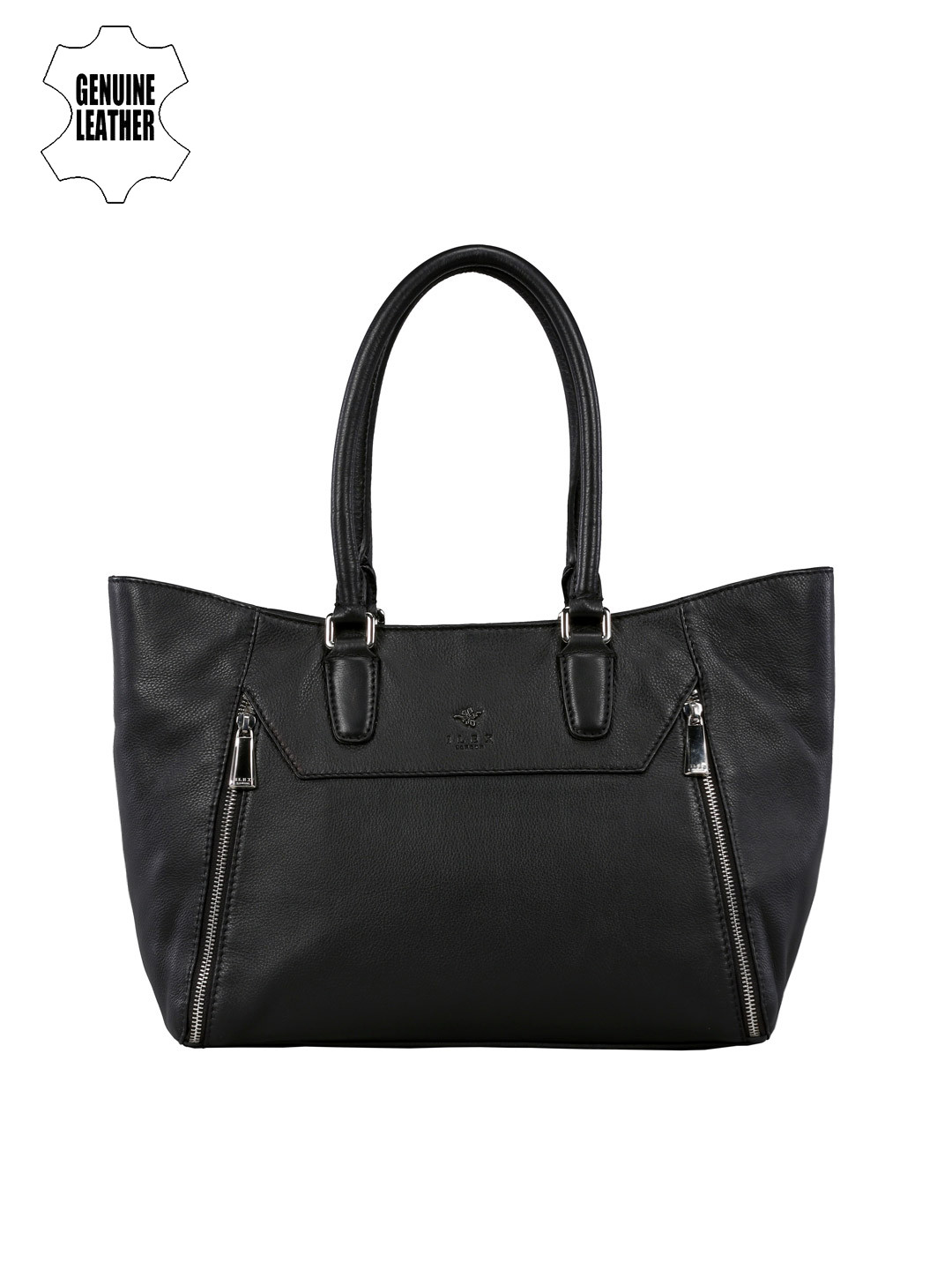 Buy ILEX Black Solid Nappa Leather Shoulder Bag - Handbags for Women ...