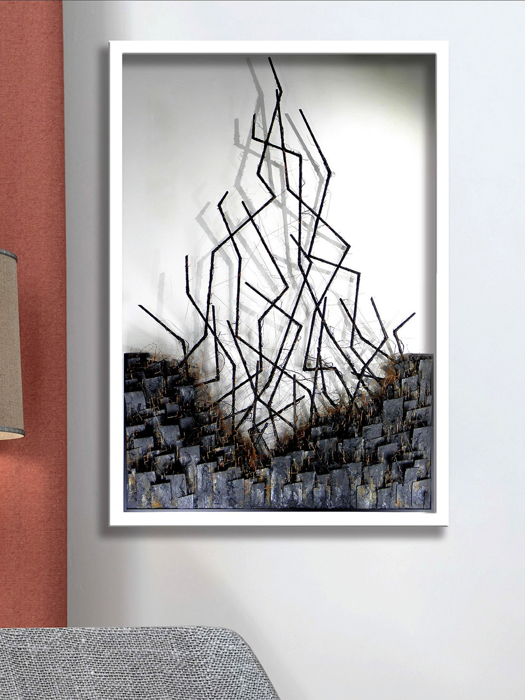 Buy SAF White & Black Modern Art Digital Reprint - Wall Art for Unisex ...