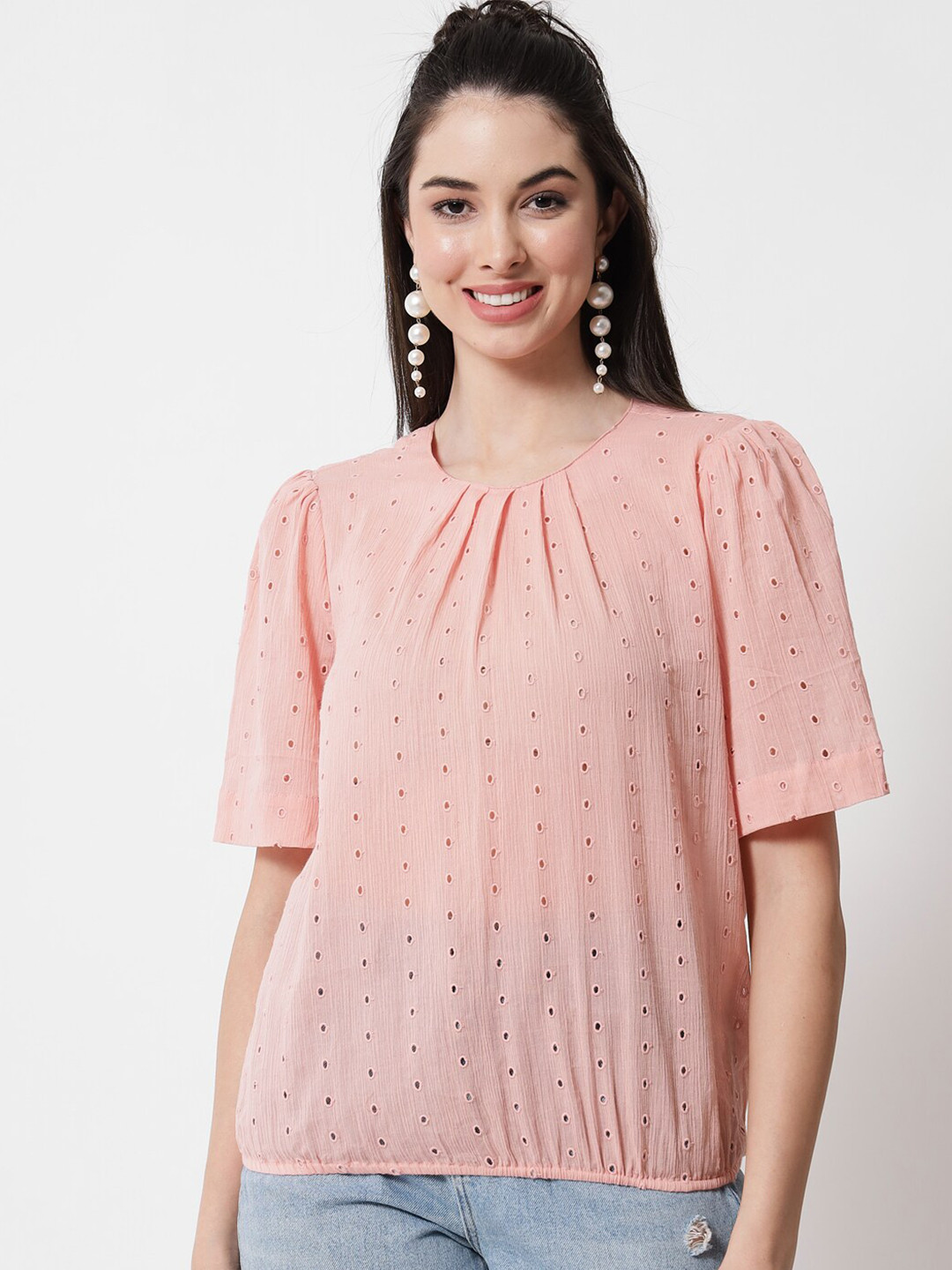 Buy CHARMGAL Peach Coloured Top - Tops for Women 19111044 | Myntra