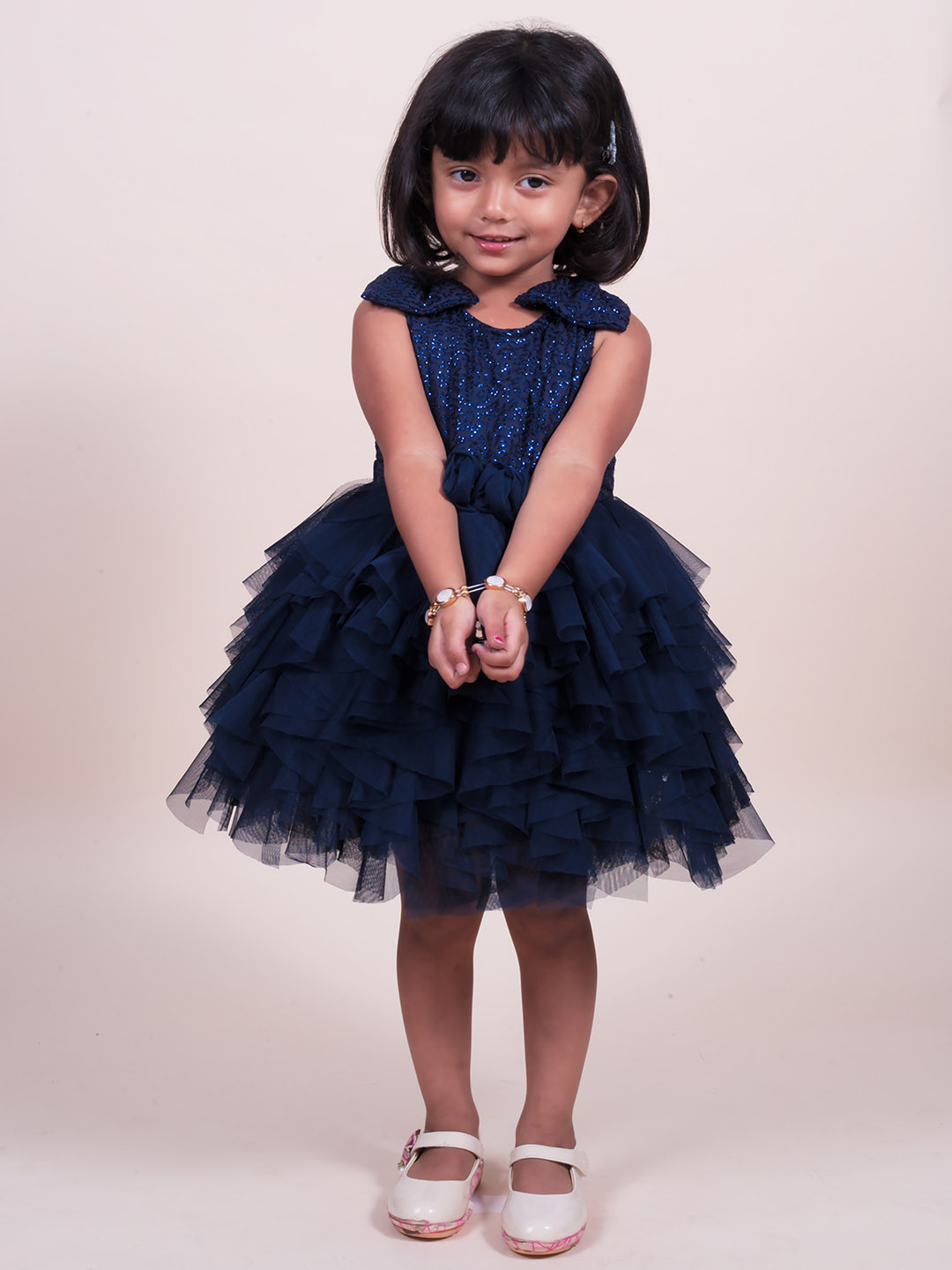 Buy Little Carrot Blue Net Dress - Dresses for Girls 19114698 | Myntra
