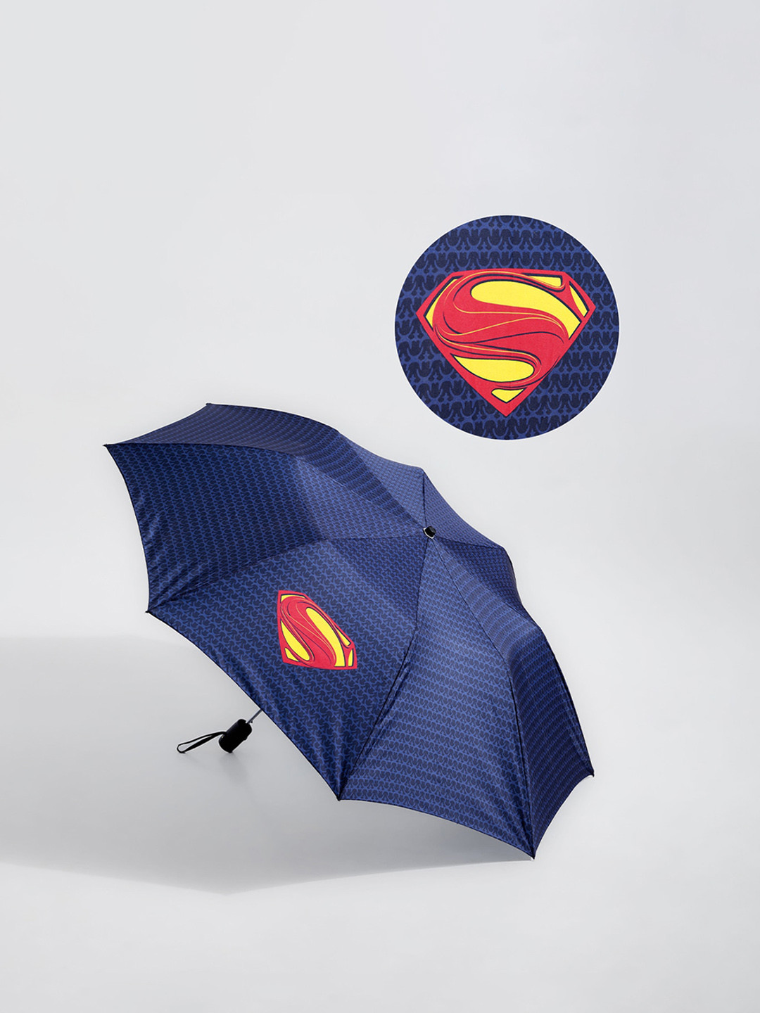 Buy The Souled Store Adults Blue Printed Superman 2 Fold Umbrella ...
