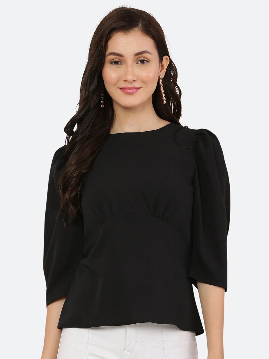 Buy RAASSIO Women Black Crepe Top - Tops for Women 19120798 | Myntra
