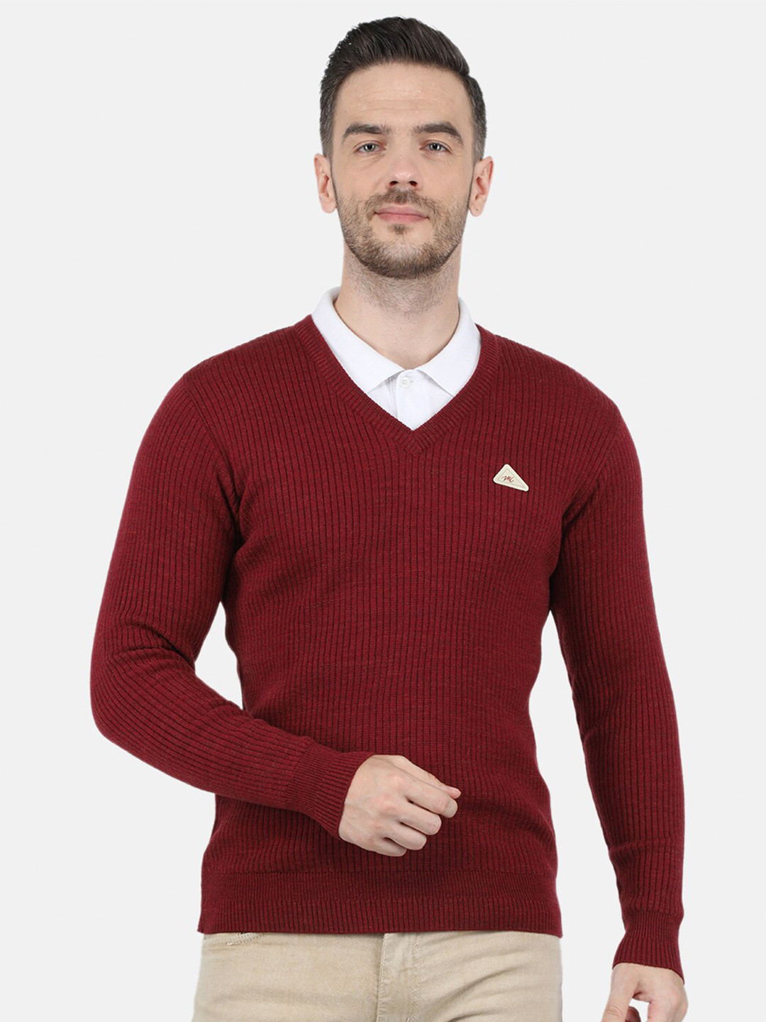 Buy Monte Carlo Men Blend Wool Maroon Pullover - Sweaters for Men ...