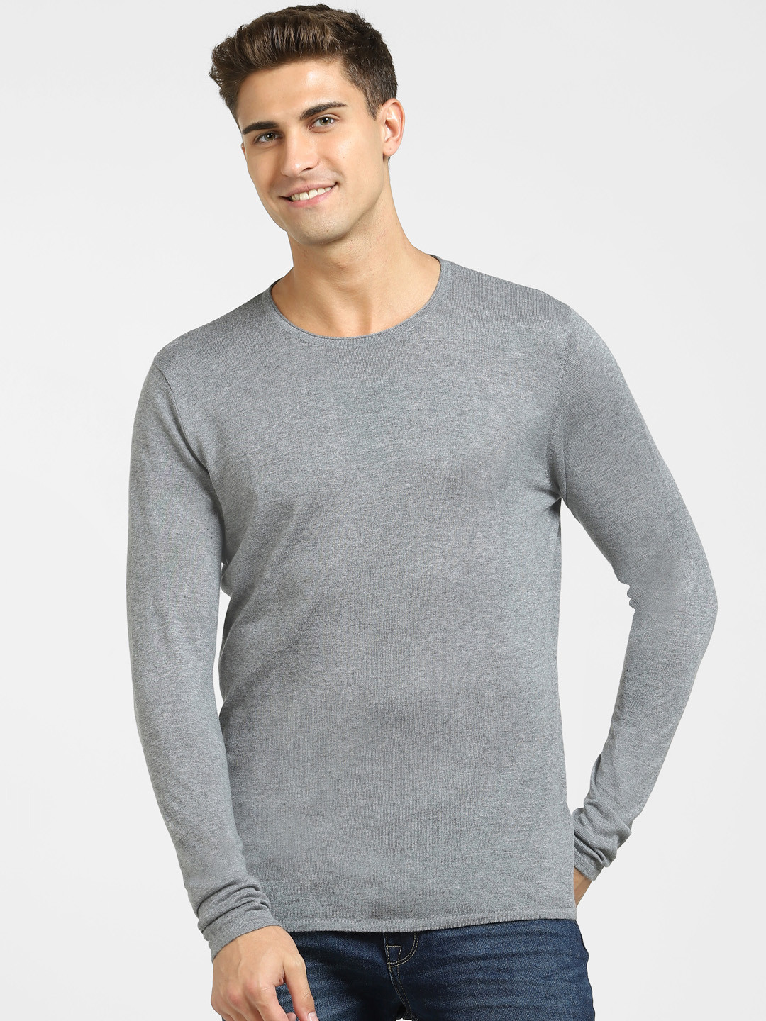 Buy SELECTED Men Grey Pullover - Sweaters for Men 19122346 | Myntra