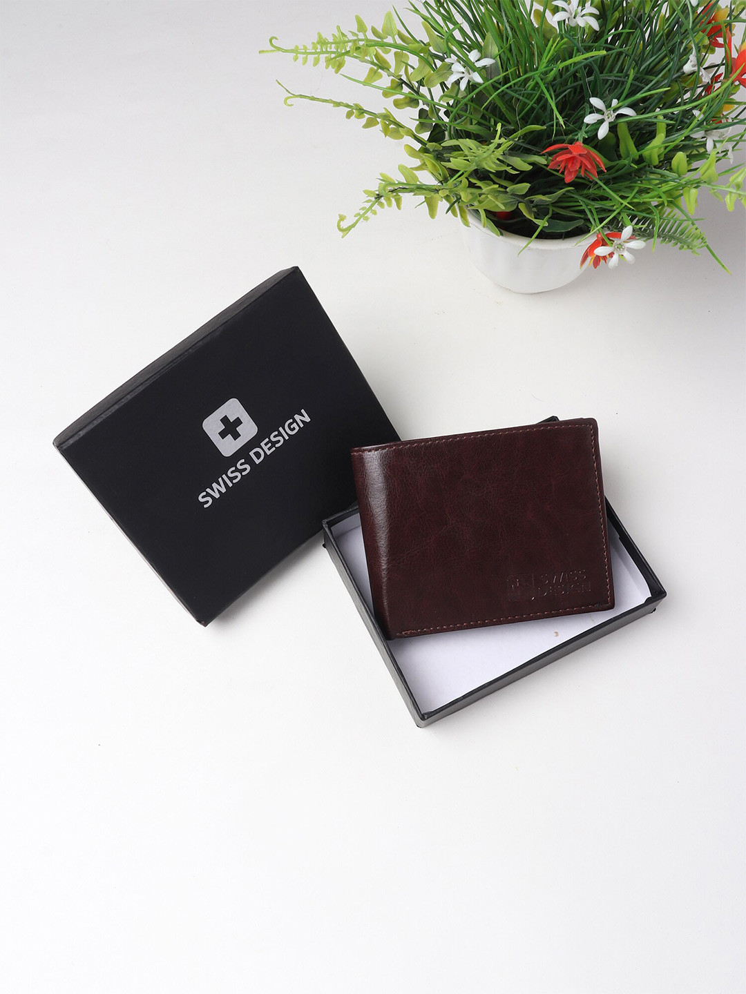 Buy Swiss Design Men Brown & Grey Two Fold Wallet - Wallets for Men ...