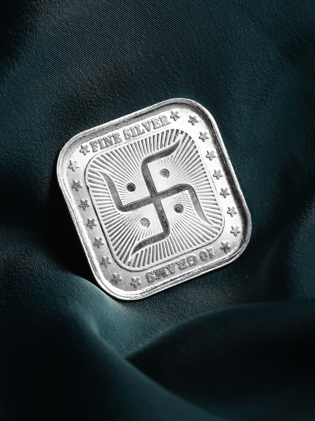 Buy PANASH Silver Toned Lakshmi Ganesh 10g Square Coins - Silver Coins ...