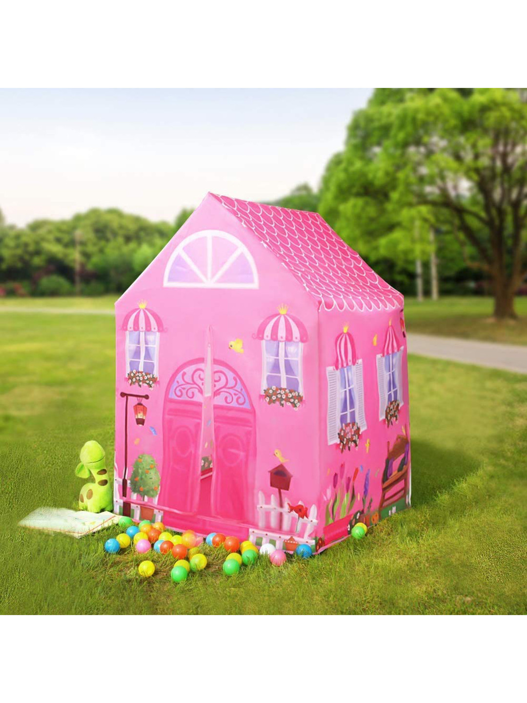 Buy Baby Moo Kids Pink Playtime Foldable Tent House Princess Castle ...