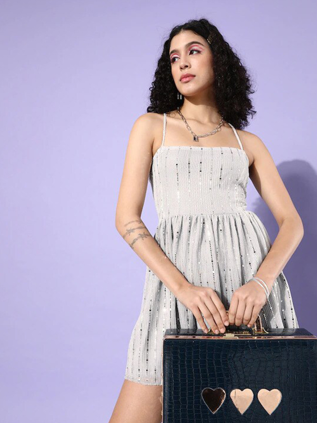 Buy Sera Grey Net Midi Dress - Dresses for Women 19124712 | Myntra