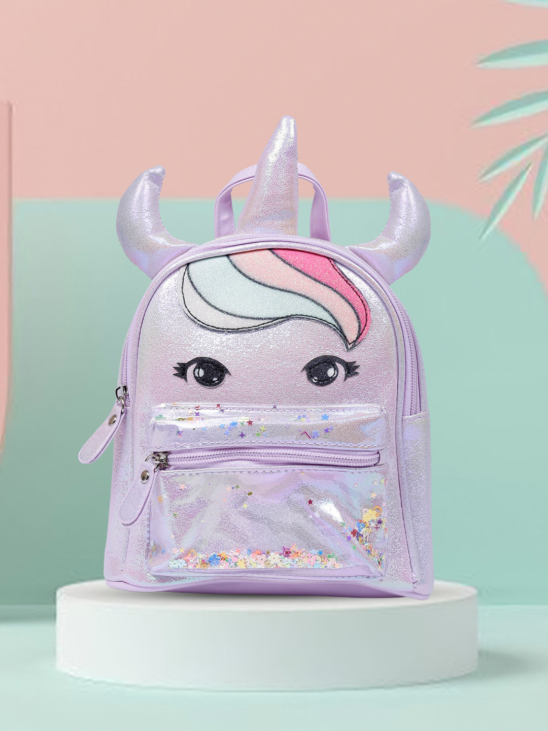 Buy Baby Moo Girls Purple & Pink Sequined Trendy Backpack - Backpacks ...