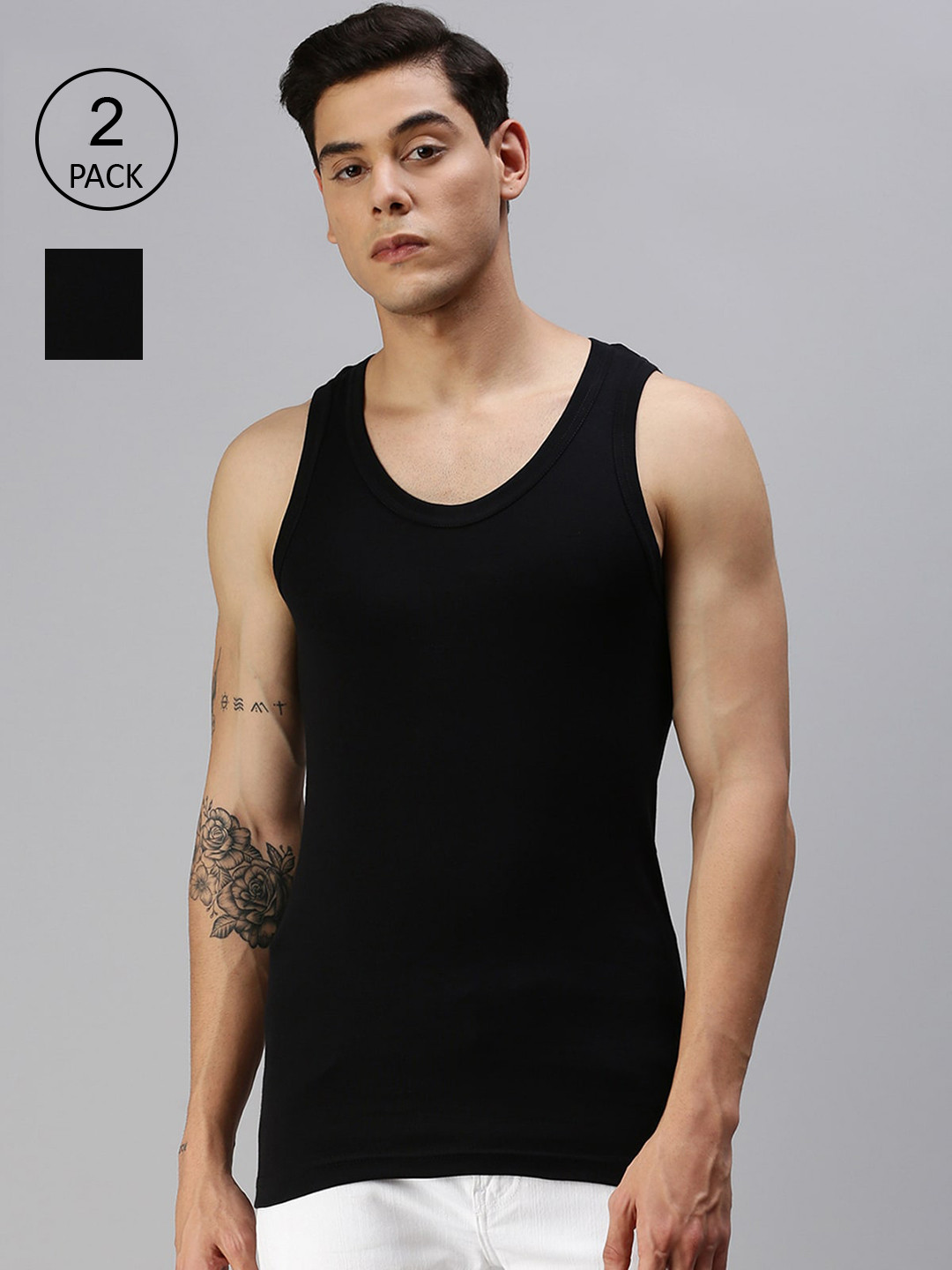 Buy ONN Men Black Innerwear Vests - Innerwear Vests for Men 19129326 ...
