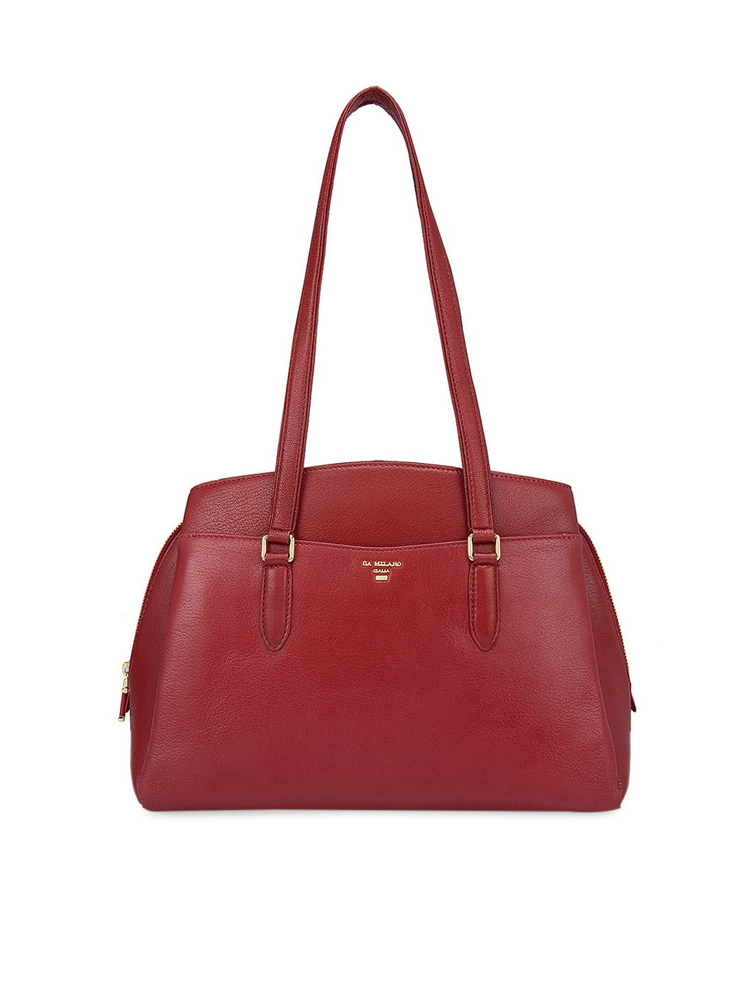 Buy Da Milano Red Leather Structured Shoulder Bag - Handbags for Women ...