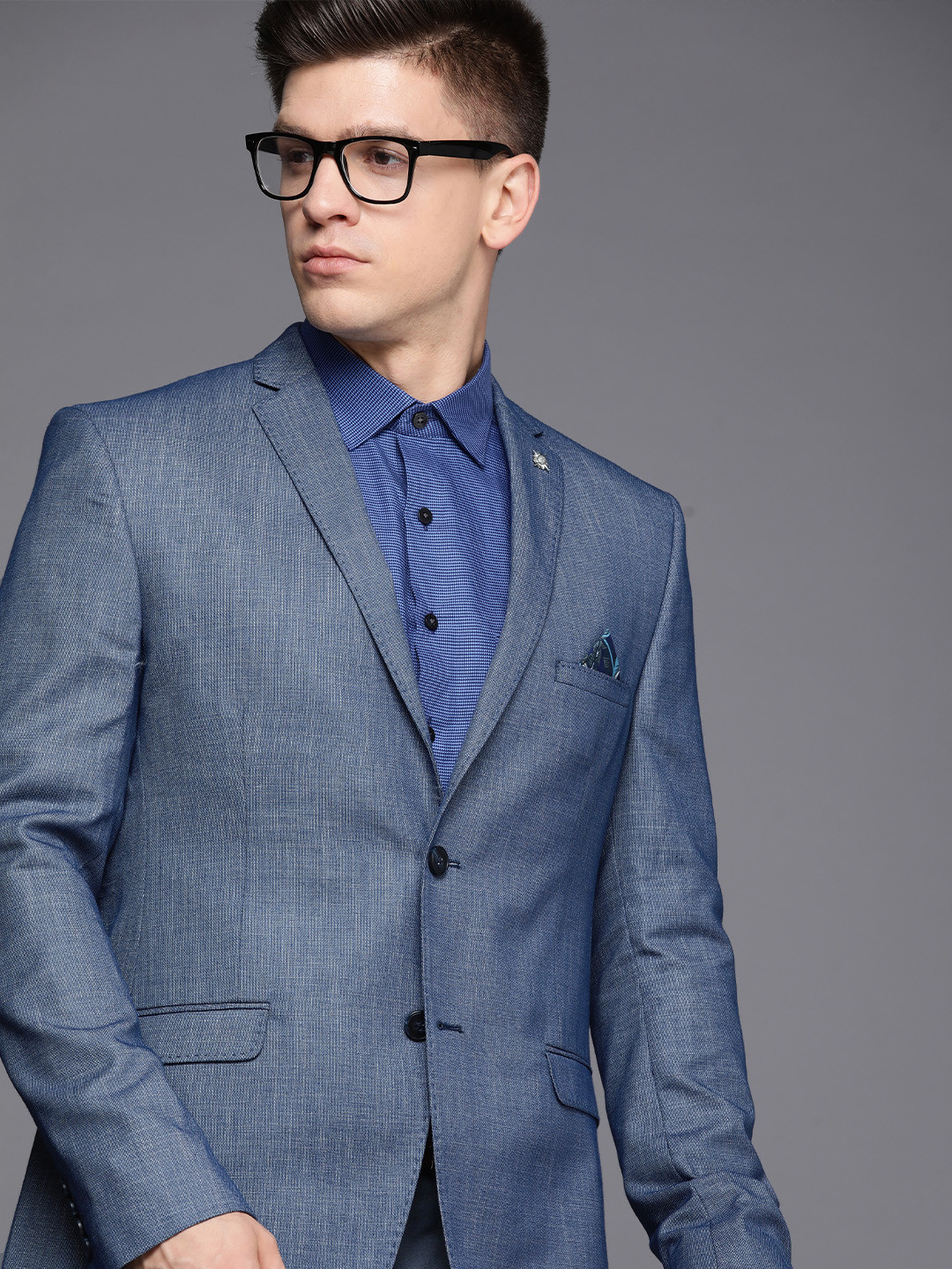 Buy Theme Men Blue Solid Slim Fit Blazer - Blazers for Men 19133246 ...