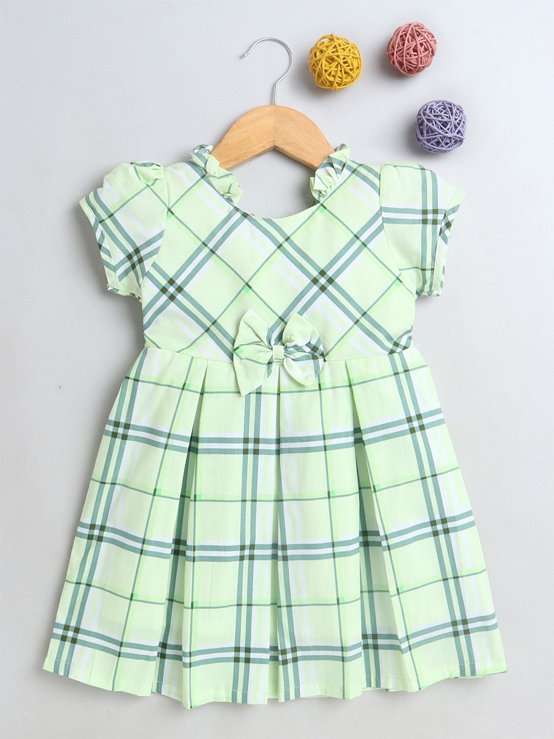 Buy The Magic Wand Green Checked Dress - Dresses for Girls 19135404 ...
