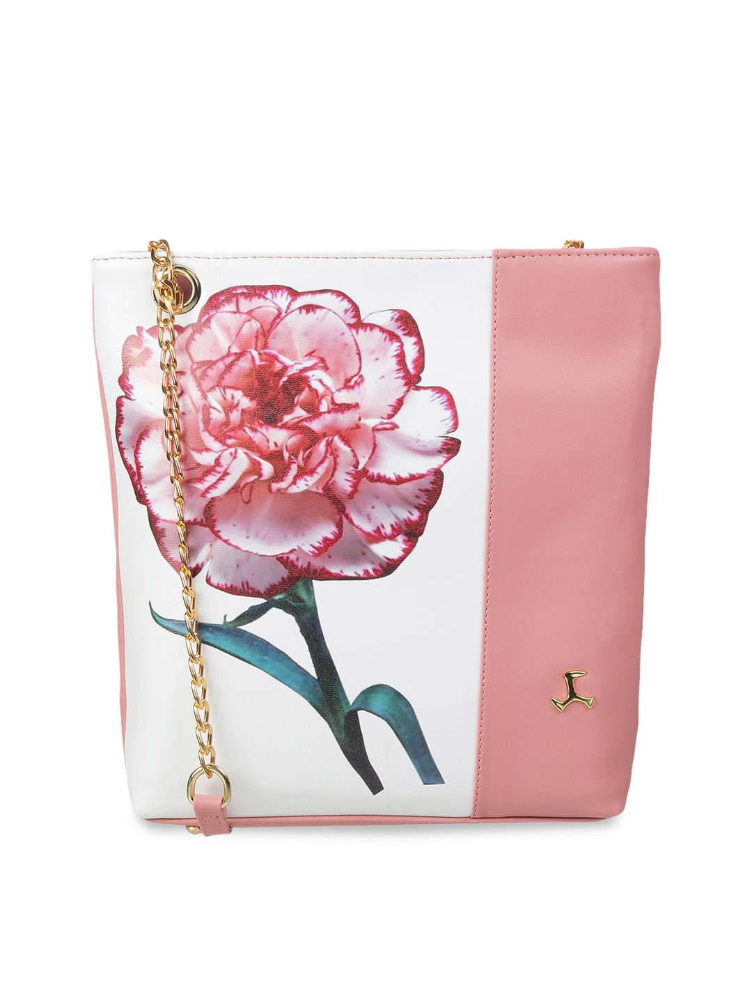 Buy Mochi Peach Coloured Colourblocked Structured Sling Bag - Handbags ...