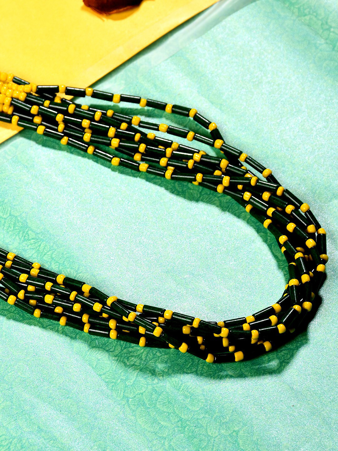 Buy Bamboo Tree Jewels Green & Yellow Handcrafted Necklace - Necklace ...