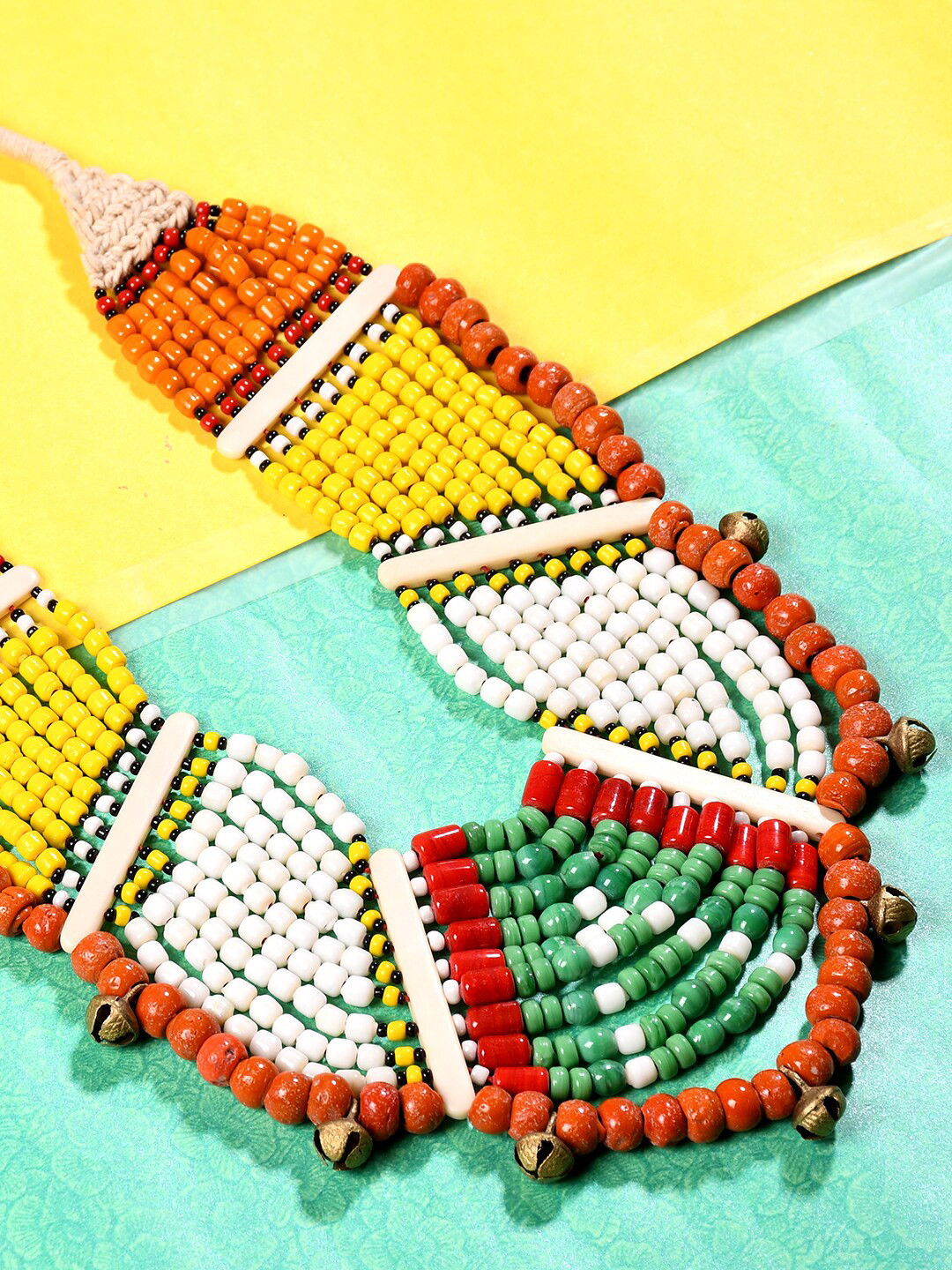 Buy Bamboo Tree Jewels Red & Orange Handcrafted Necklace - Necklace And ...