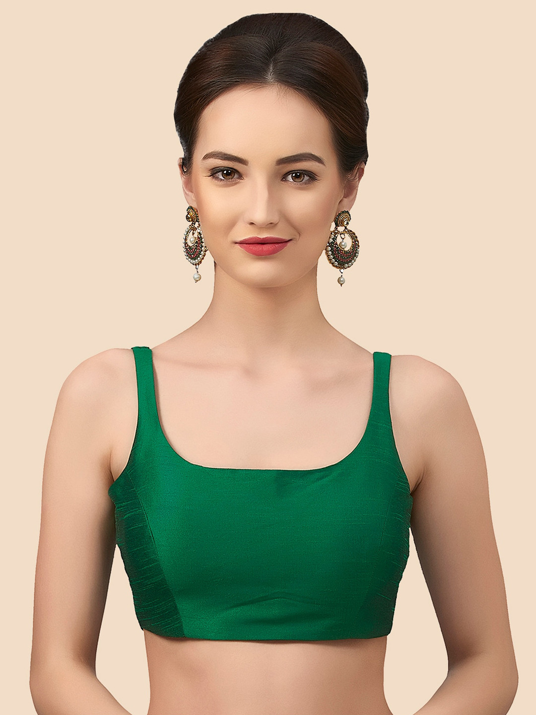 Buy Neckbook Women Green Solid Princess Cut Saree Blouse - Saree Blouse ...