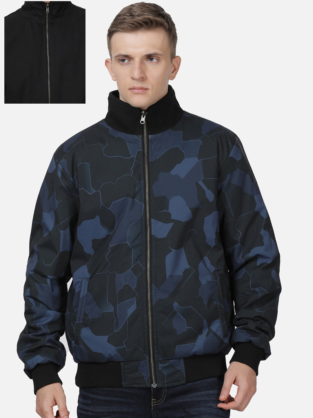 Buy T Base Men Black Reversible Bomber Jacket - Jackets for Men ...