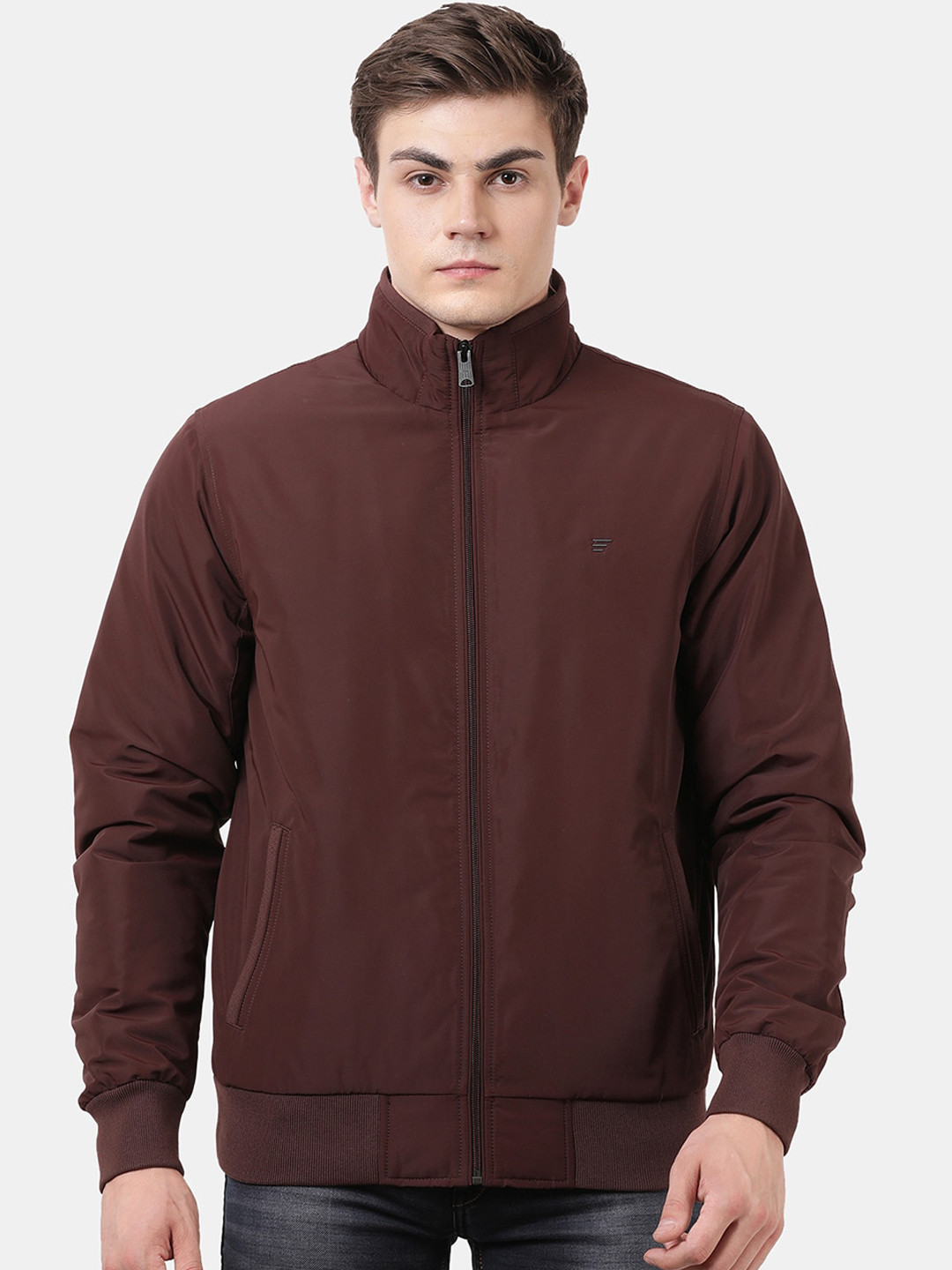 Buy T Base Men Maroon Windcheater And Water Resistant Bomber Jacket ...