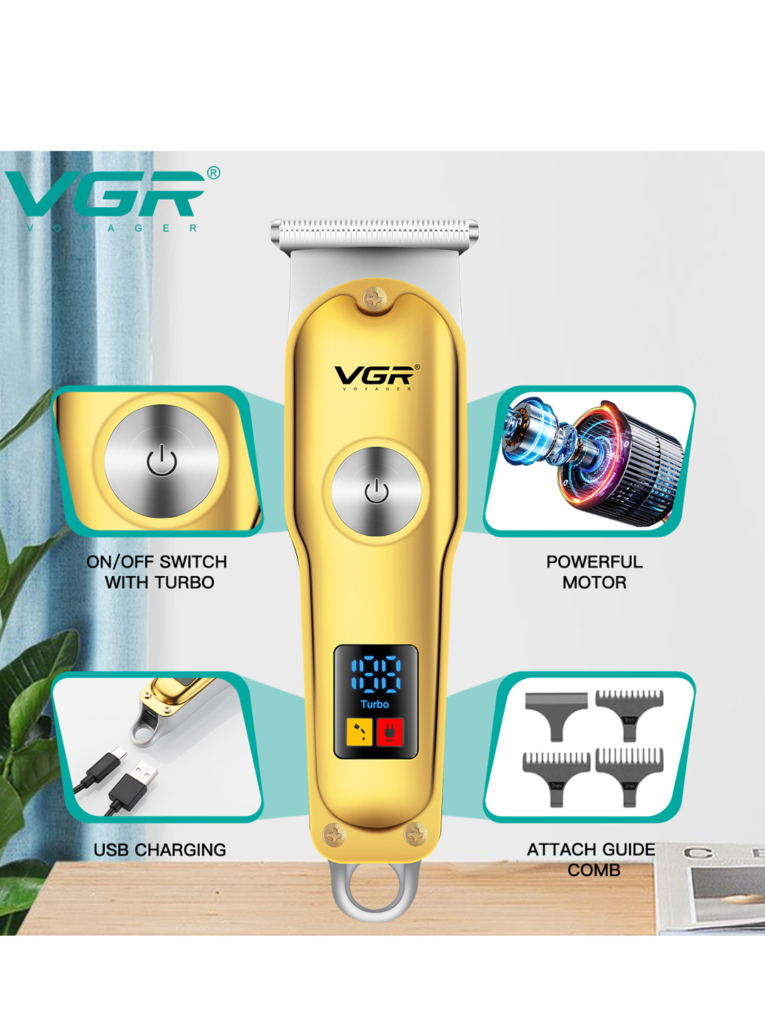Buy VGR Men Voyager V 290 Professional Hair Clipper Trimmer With 120 ...