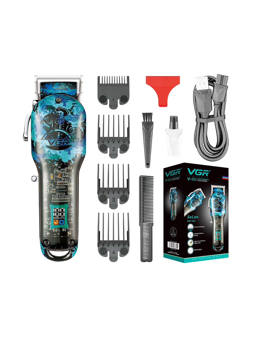 Buy VGR Men Voyager V 685 Professional Hair Clipper Trimmer With 300 Min Runtime Blue - Trimmer ...