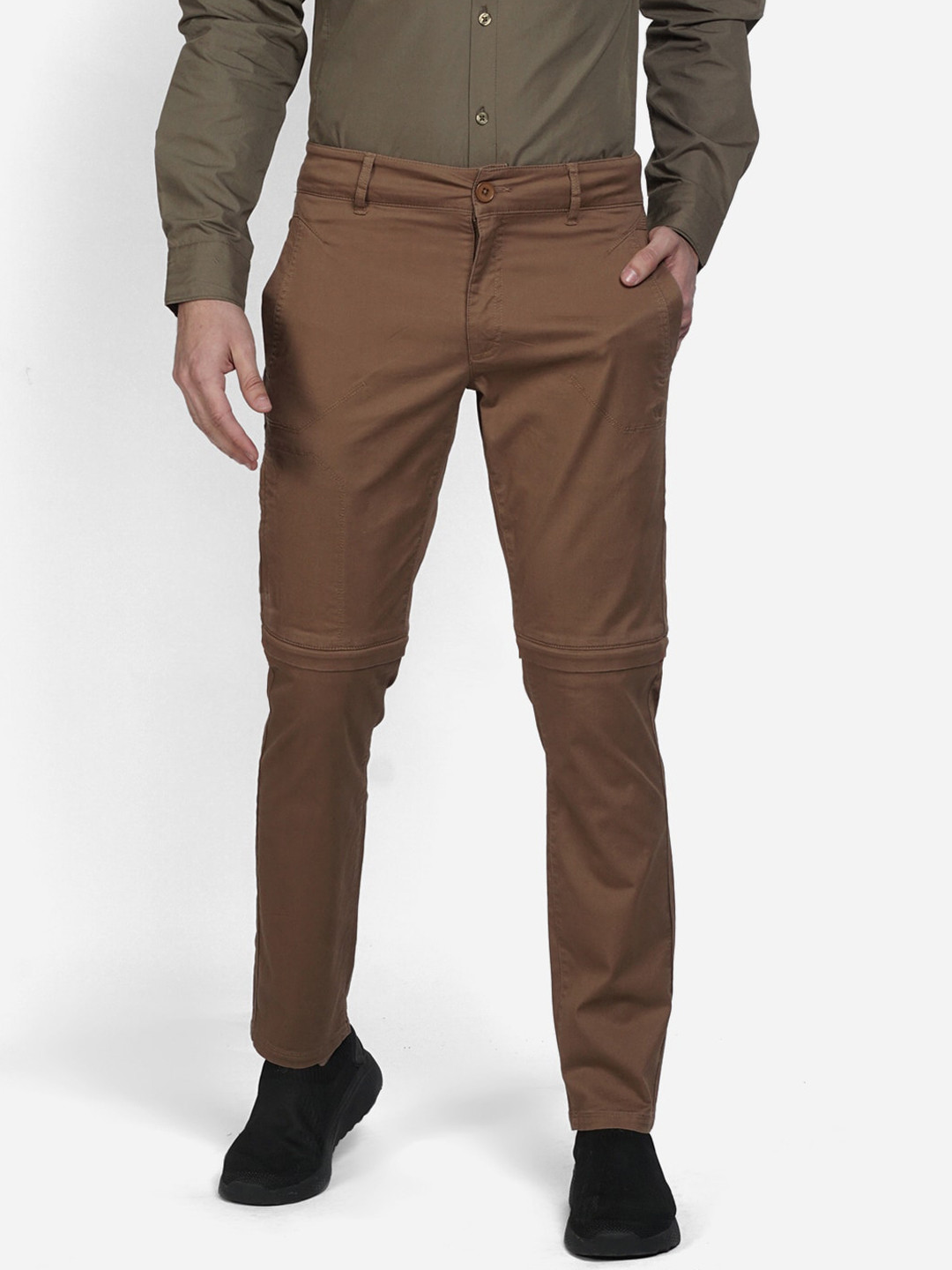 Buy Wildcraft Men Khaki Solid Convertible Track Pants - Track Pants for ...