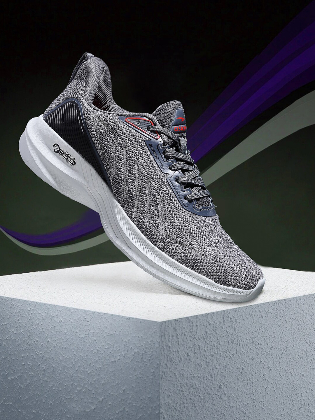 Buy ASIAN Men Grey Mesh Running Non Marking Sports Shoes - Sports Shoes ...