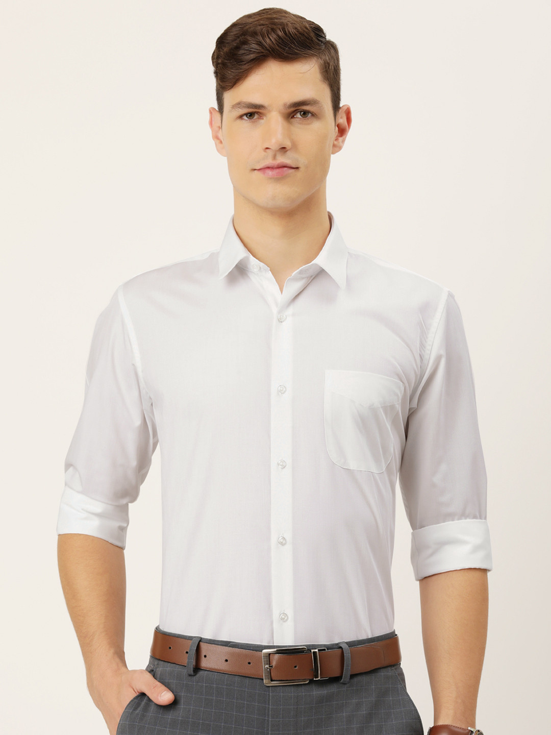 Buy Peter England Men White Slim Fit Formal Shirt - Shirts for Men ...