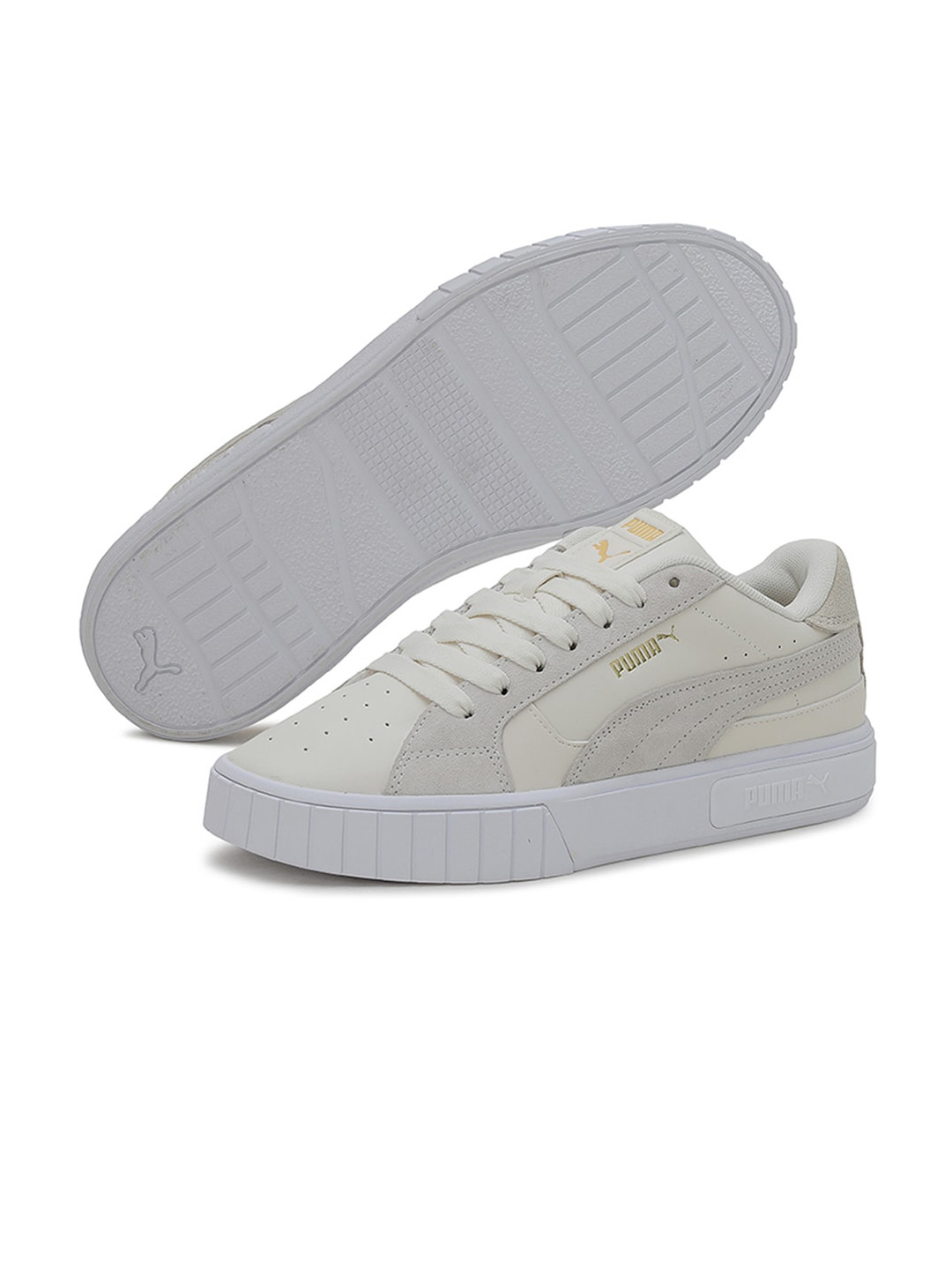 Buy Puma Women Beige Perforations Cali Star Mix Leather Sneakers ...