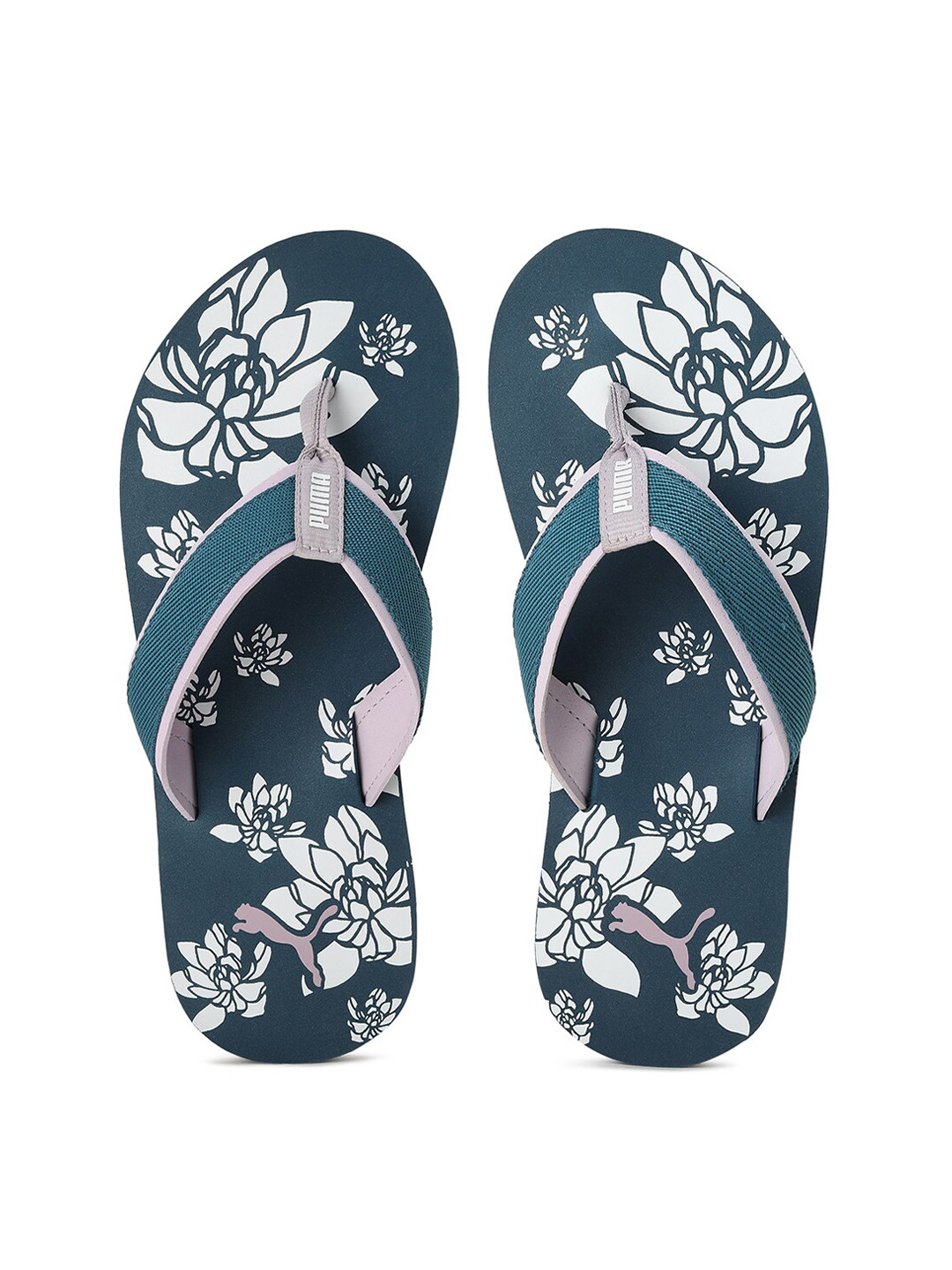 Buy Puma Women Blue & White Printed Puma Sofi V2 Thong Flip Flops ...