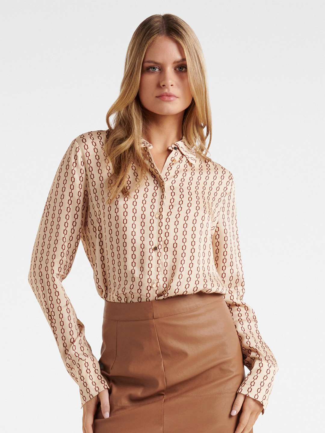Buy Forever New Women Brown Printed Casual Shirt - Shirts for Women ...