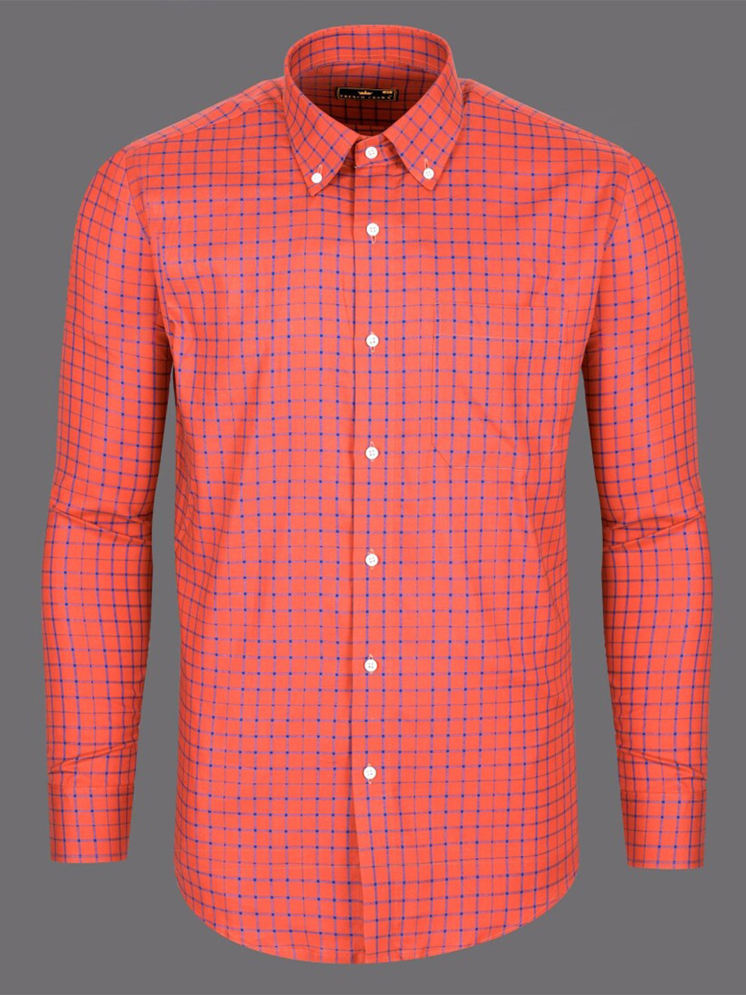 Buy FRENCH CROWN Men Red Standard Windowpane Checks Checked Formal ...