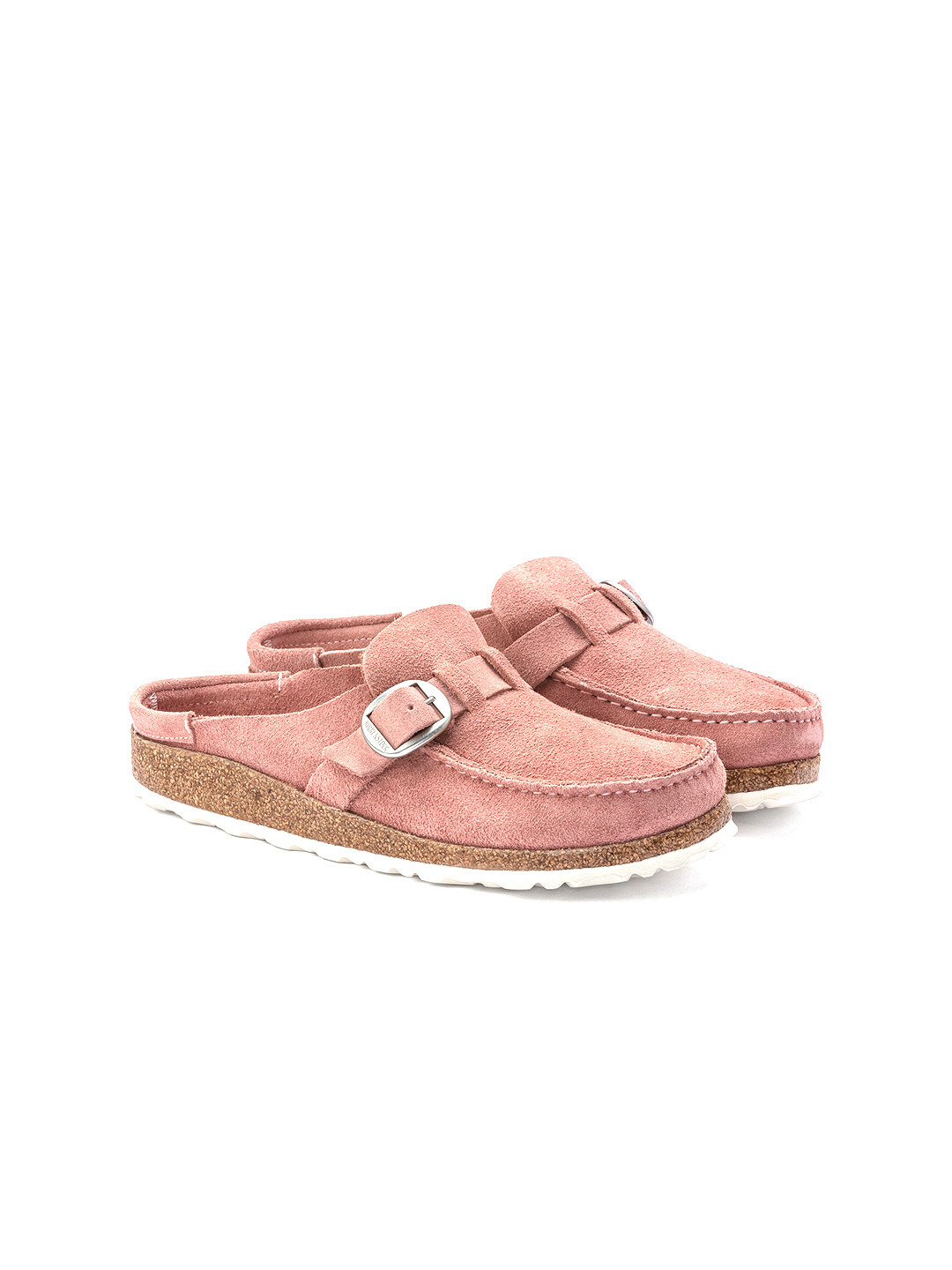 Buy Birkenstock Women Pink Narrow Width Buckley Suede Slip On Clogs ...