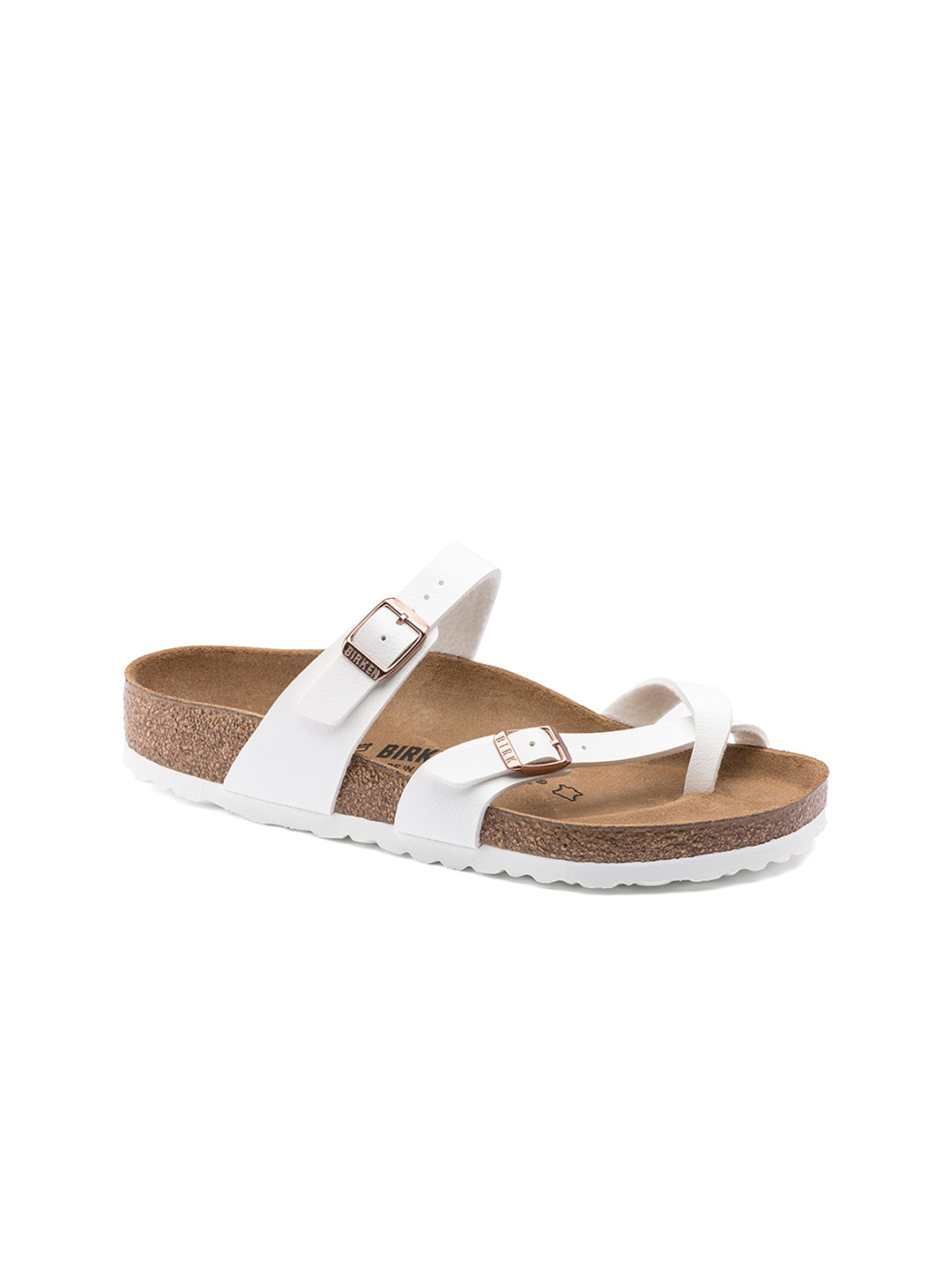 Buy Birkenstock Women Regular Width White Mayari Buckles Flats - Flats ...