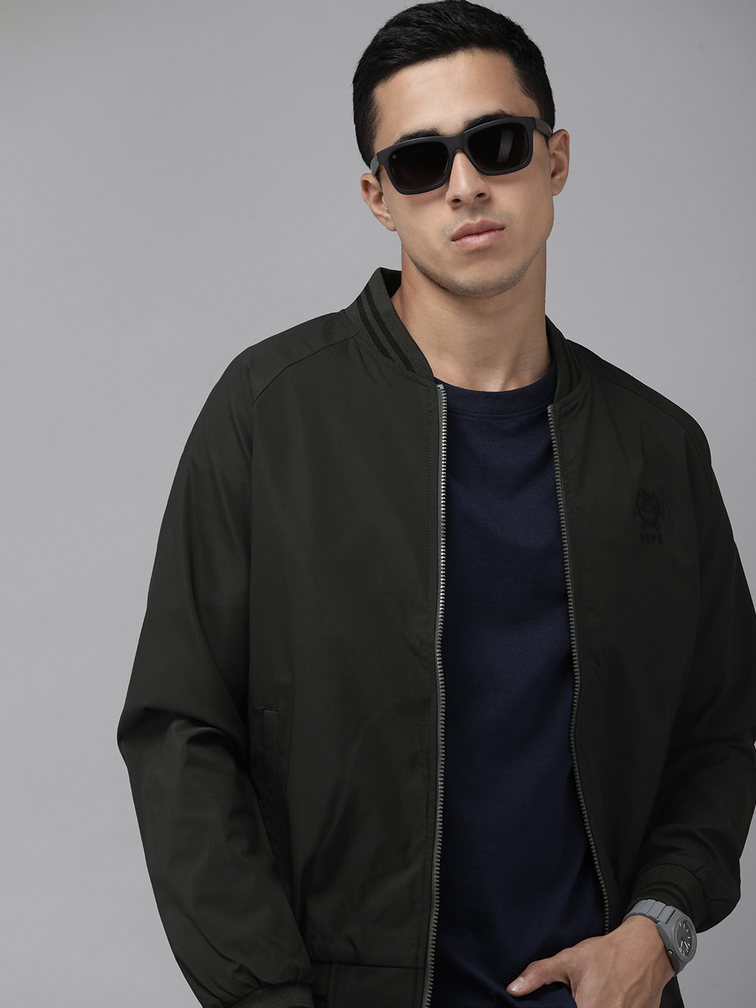 Buy U S Polo Assn Men Solid Varsity Jacket - Jackets for Men 19165944 ...