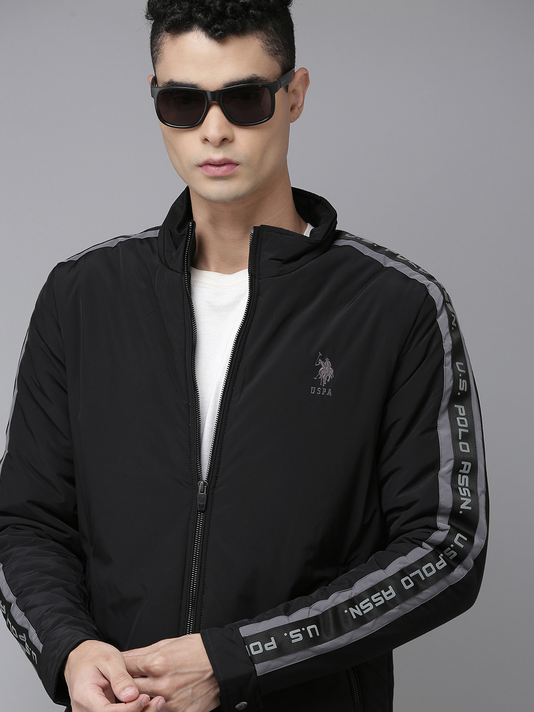 Buy U S Polo Assn Denim Co Men Black Brand Logo Padded Jacket - Jackets ...