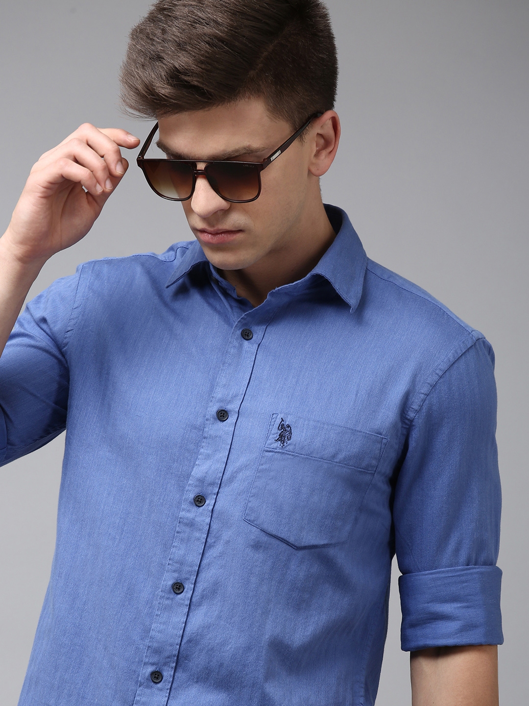 Buy U S Polo Assn Men Solid Tailored Fit Pure Cotton Casual Shirt Shirts For Men 19166566 Myntra